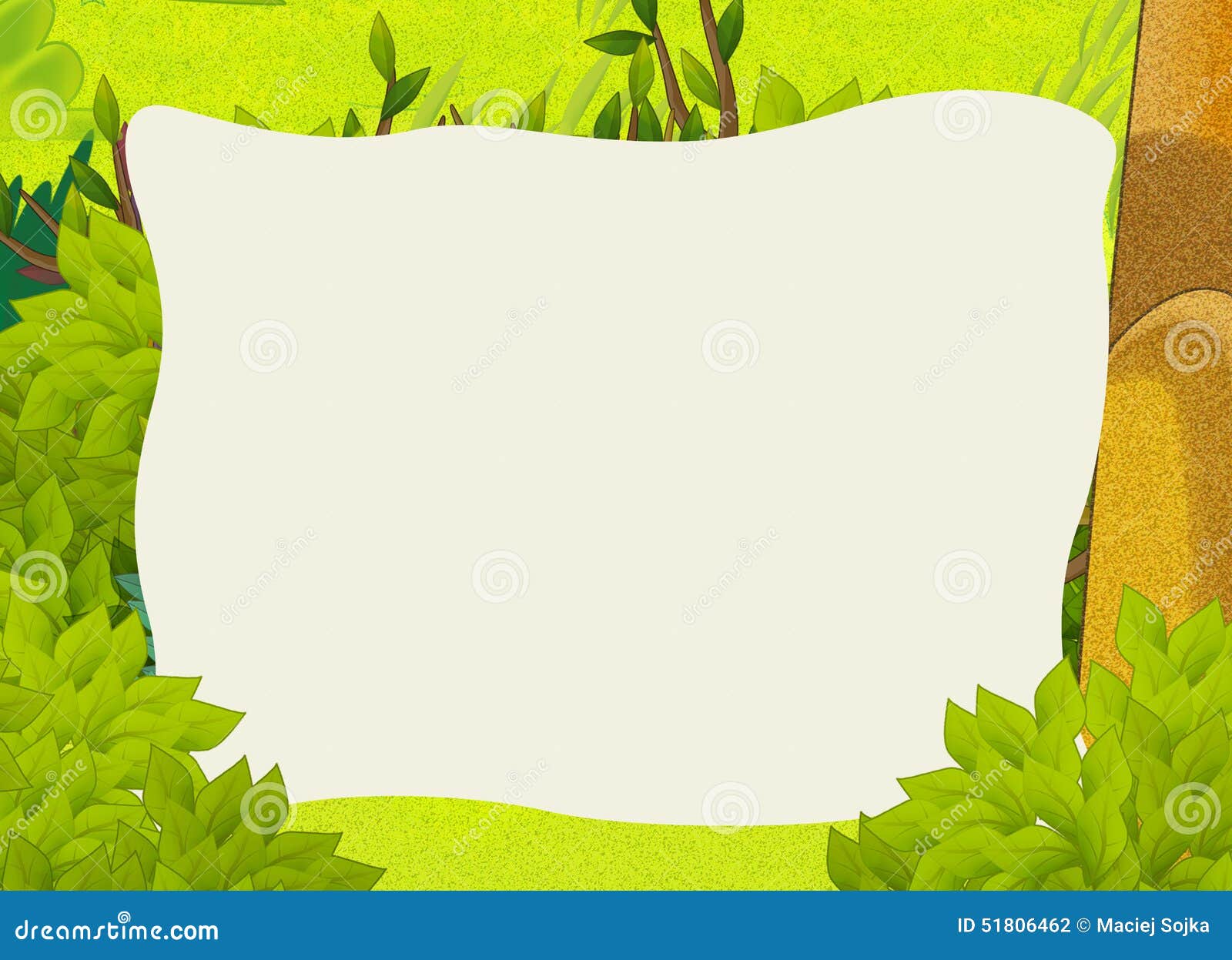 Cartoon Frame Scene - Forest Stock Illustration - Illustration of ...