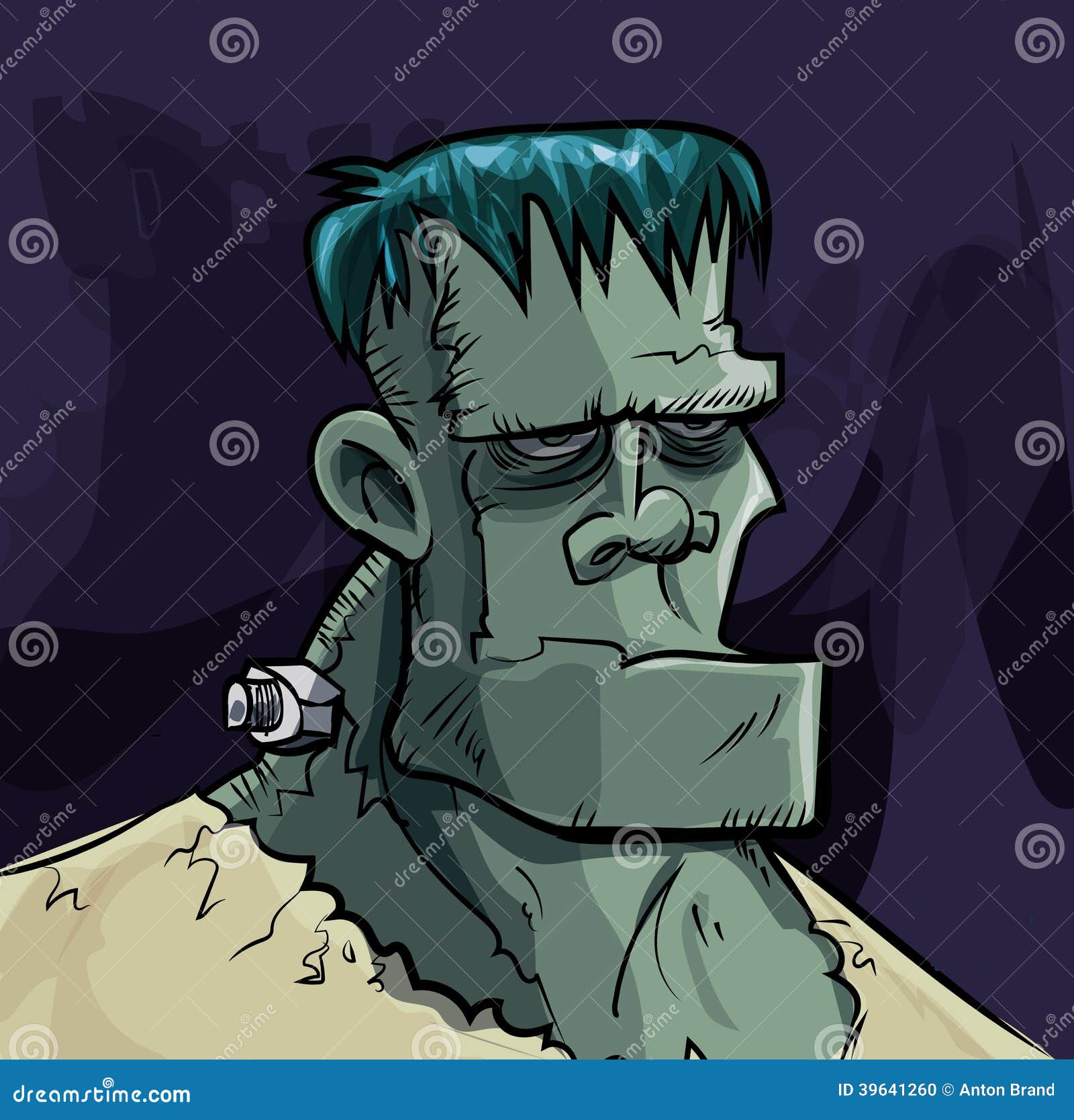 Monster Head Emoticon Glanced Up With A Gawk Expression, Doodle Icon ...