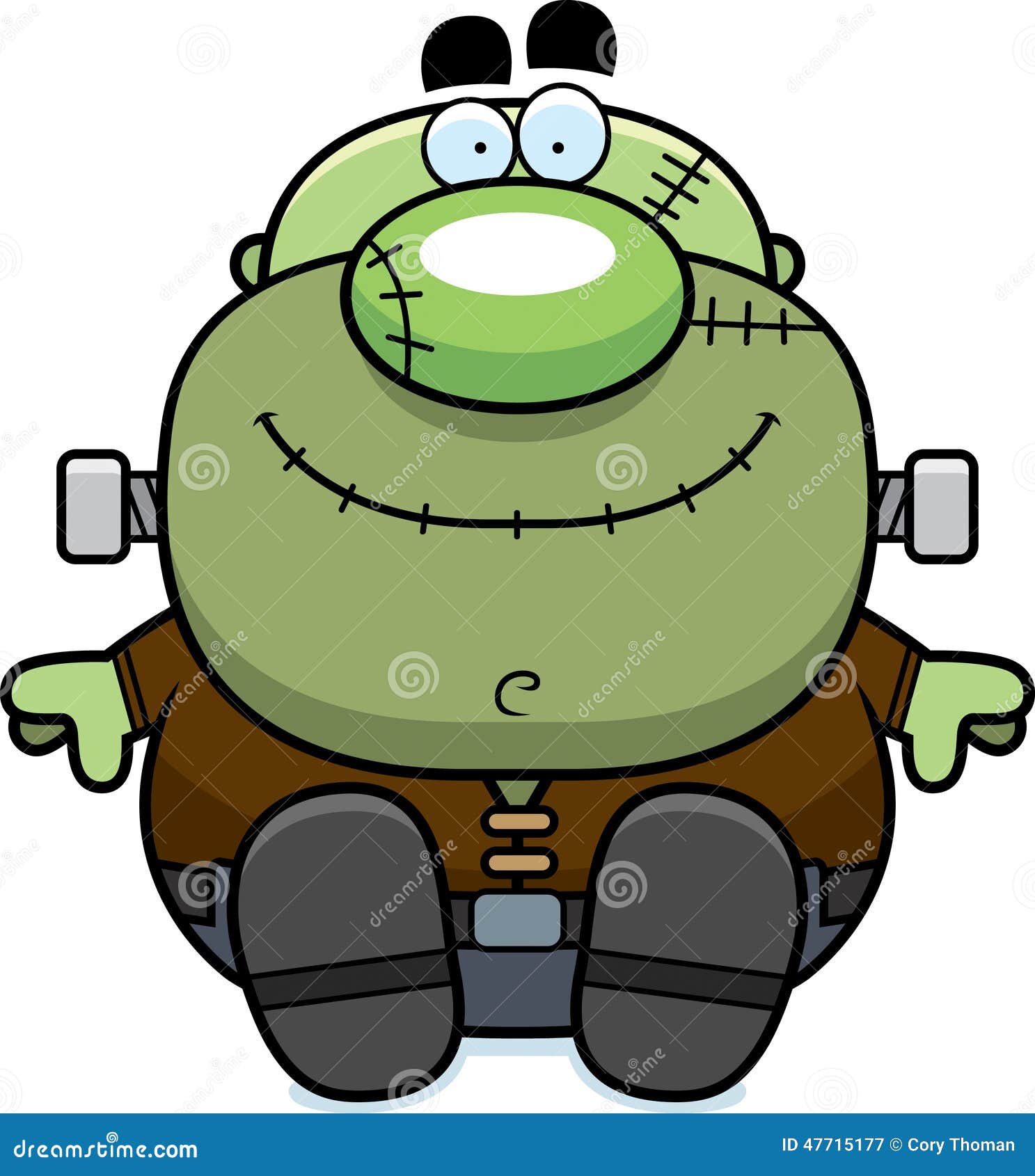 Cartoon Frankenstein Sitting Stock Vector - Illustration of halloween ...