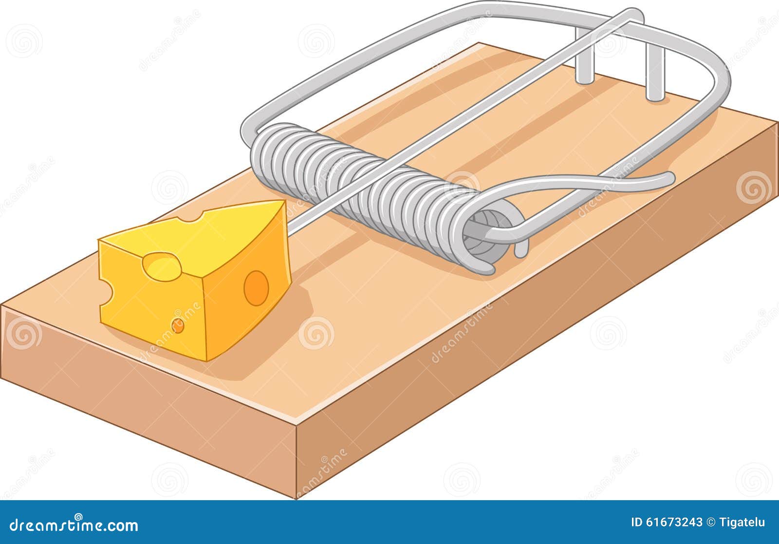 Cartoon Free Cheese in a Mousetrap Stock Vector - Illustration of ...