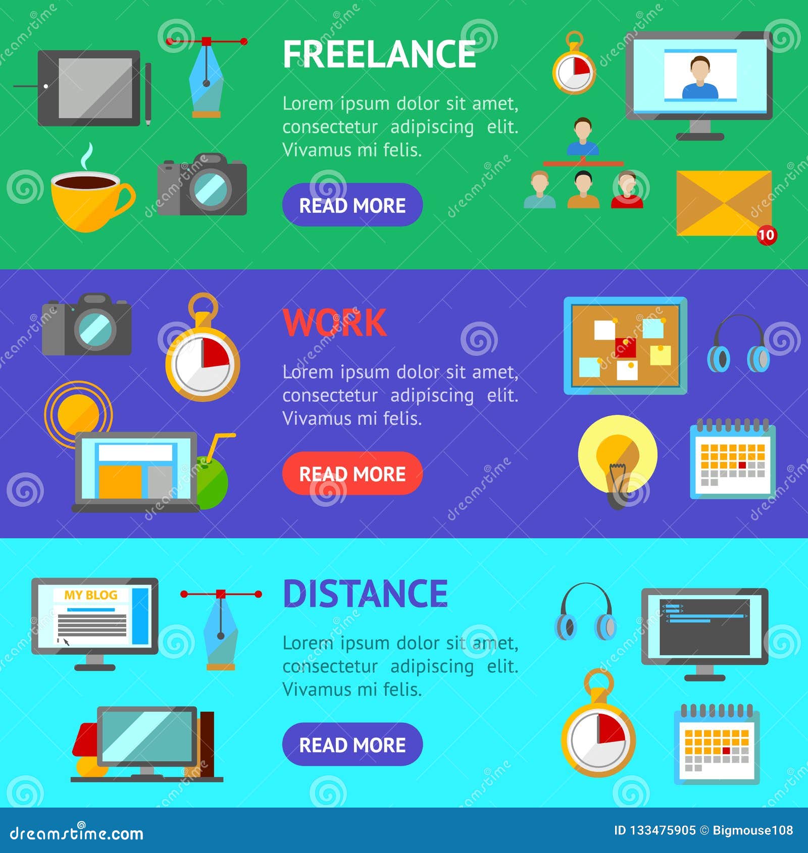 Cartoon Freelance Character Working From Home Vector Illustration ...
