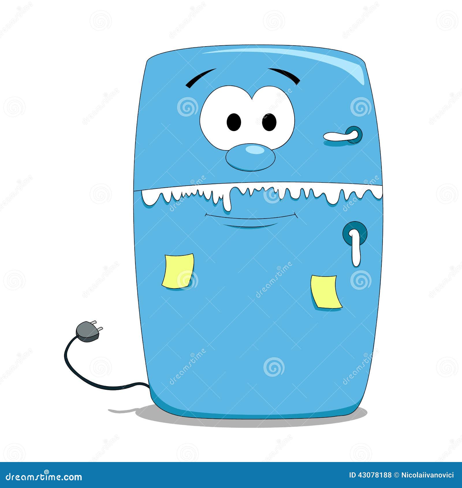 Cartoon fridge stock vector. Illustration of refrigerator - 43078188