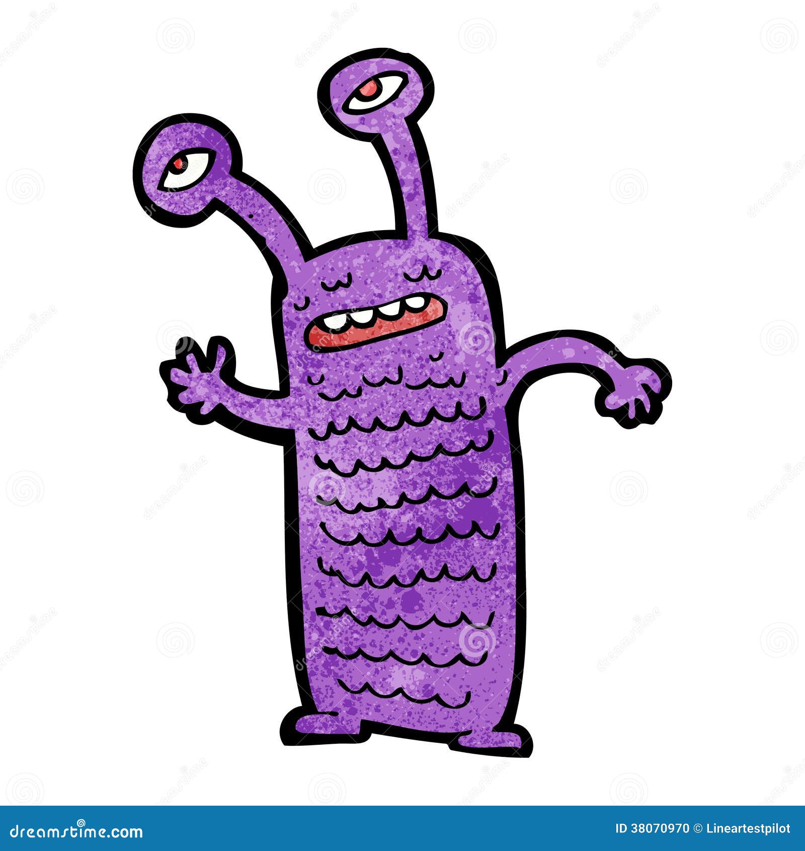 Cartoon Friendly Alien Monster Stock Vector - Illustration of drawing ...