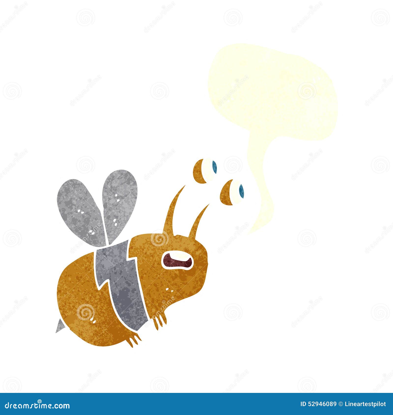 Cartoon Frightened Bee with Speech Bubble Stock Illustration ...