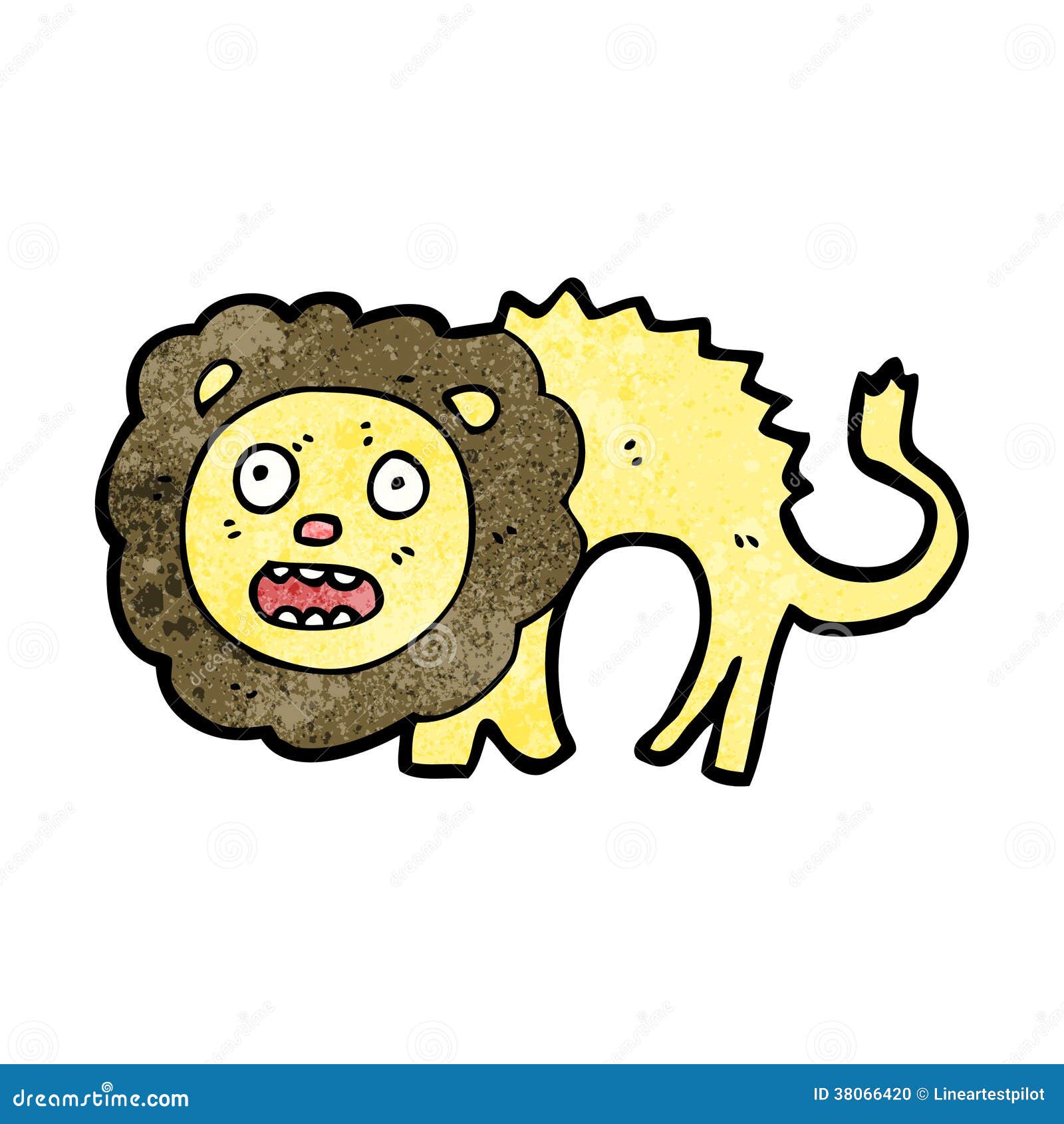 Cartoon frightened lion stock vector. Illustration of quirky - 38066420