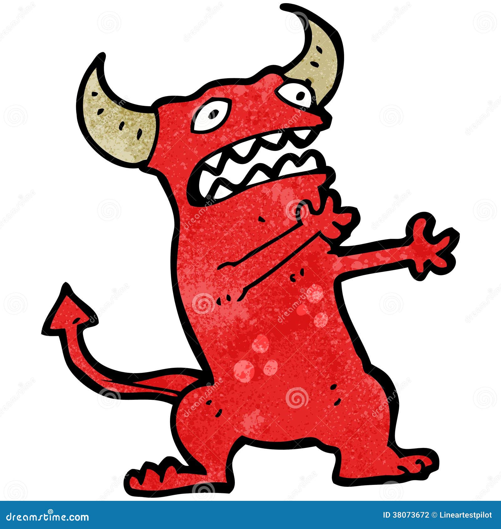 Cartoon Frightened Little Devil Stock Vector - Illustration of hand ...