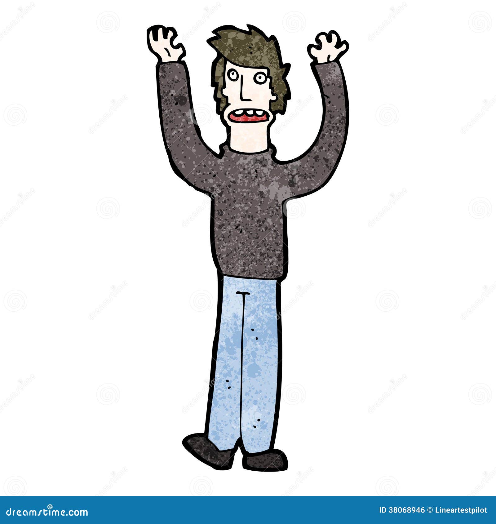 Cartoon frightened man stock vector. Illustration of traditional - 38068946
