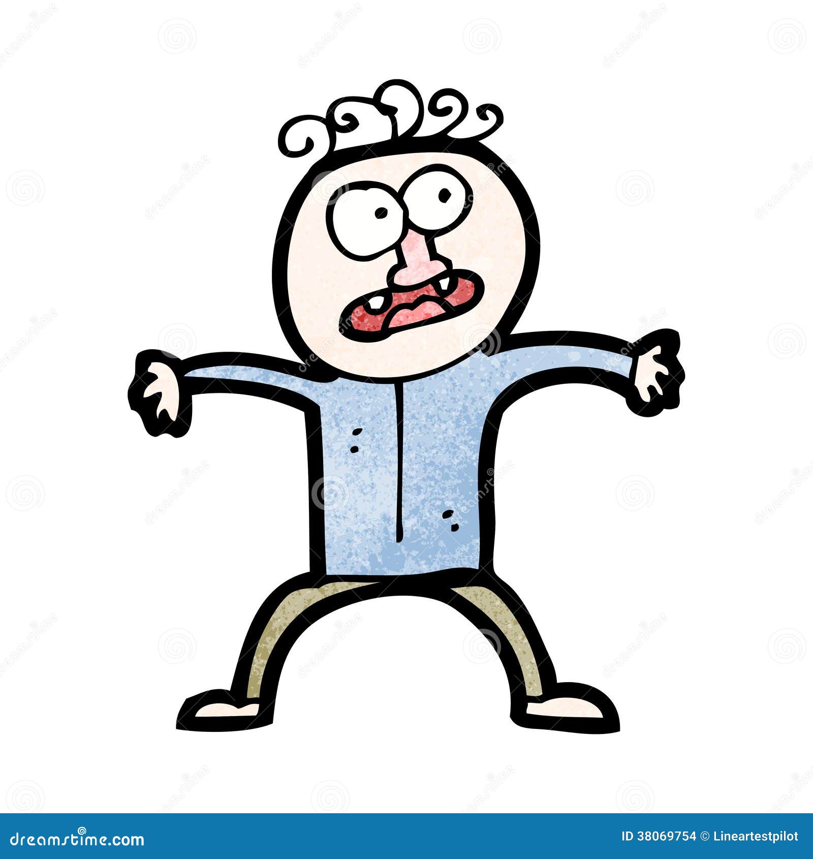 Cartoon frightened man stock illustration. Illustration of drawn - 38069754
