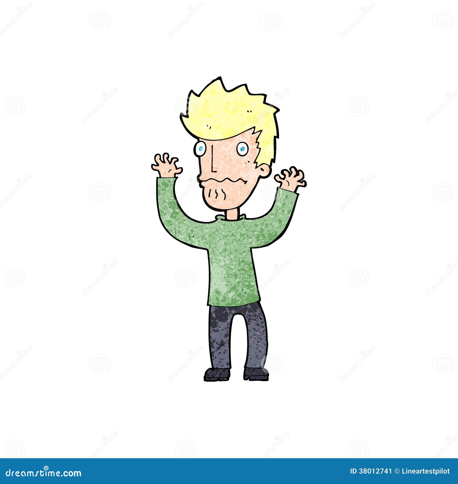 Cartoon frightened man stock vector. Illustration of cheerful - 38012741
