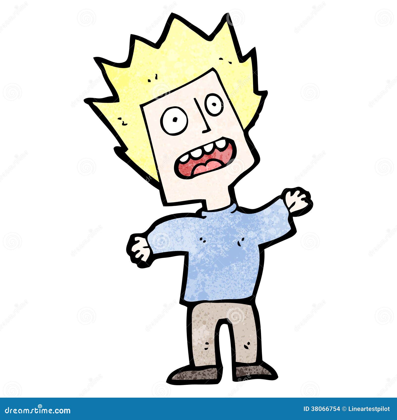 Cartoon frightened man stock vector. Illustration of crazy - 38066754
