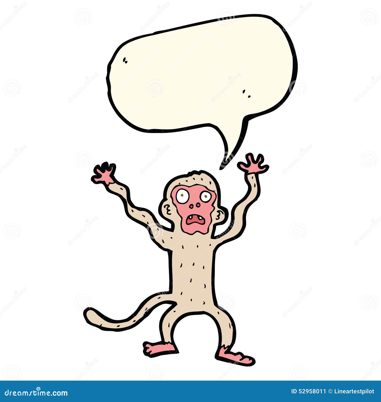 Cartoon Frightened Monkey with Speech Bubble Stock Illustration ...