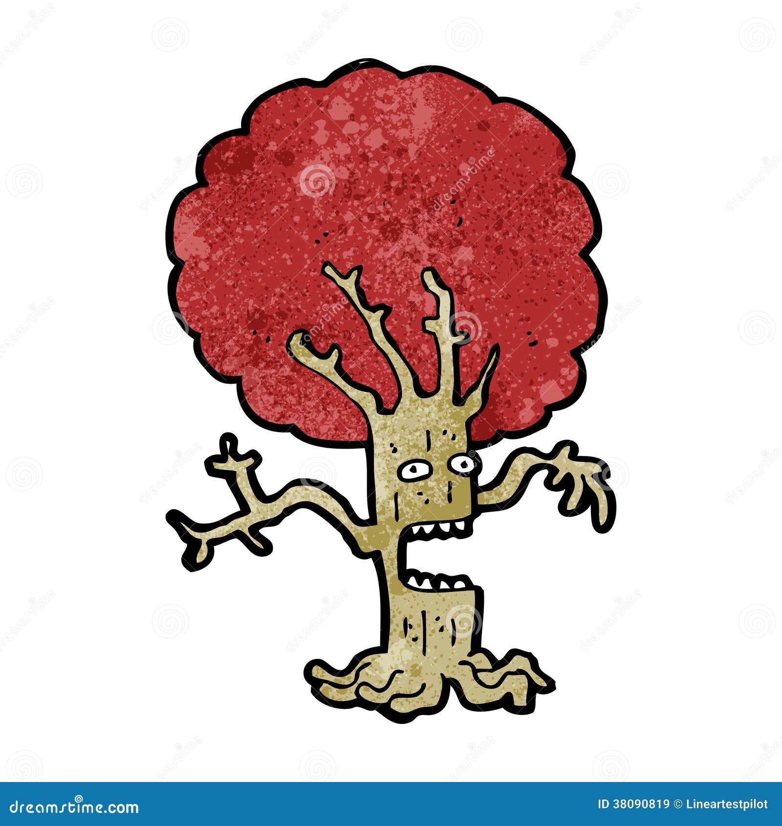Cartoon frightened tree stock vector. Illustration of traditional ...