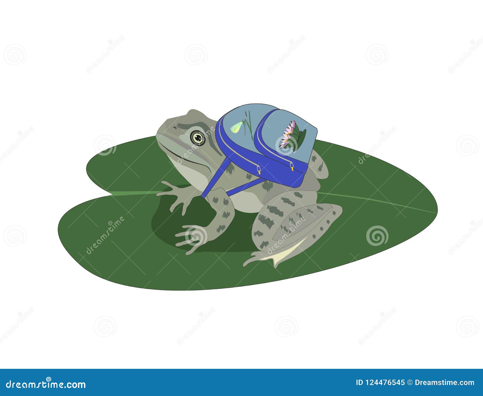Cartoon Frog with Backpack. Traveler Concept Stock Vector ...
