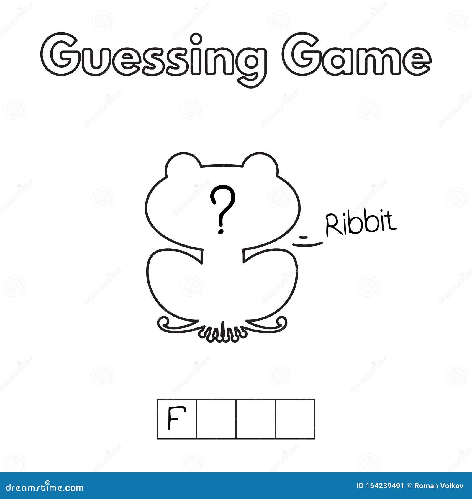 Cartoon Frog Guessing Game stock vector. Illustration of game - 164239491