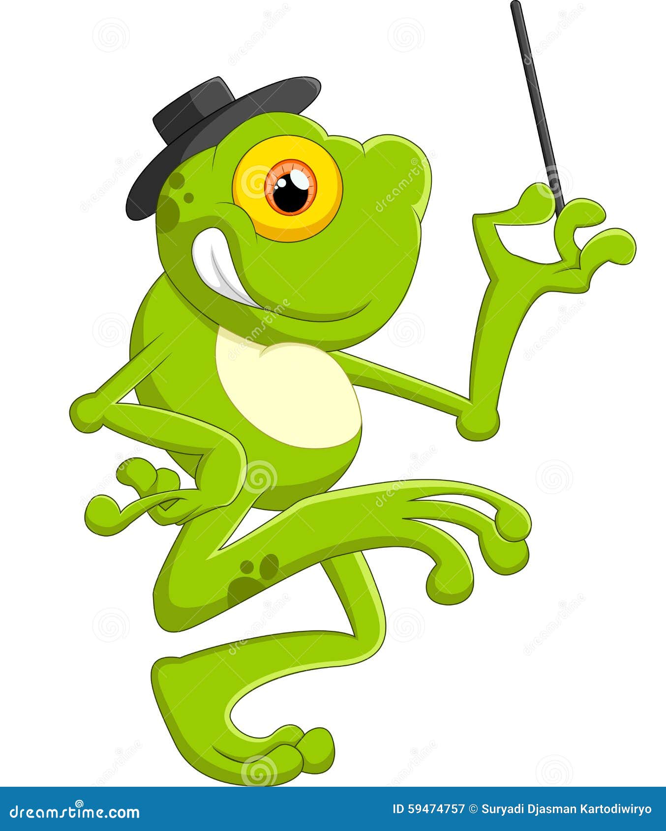 Cartoon Frog Holding Magic Wand Stock Vector - Illustration of magic ...