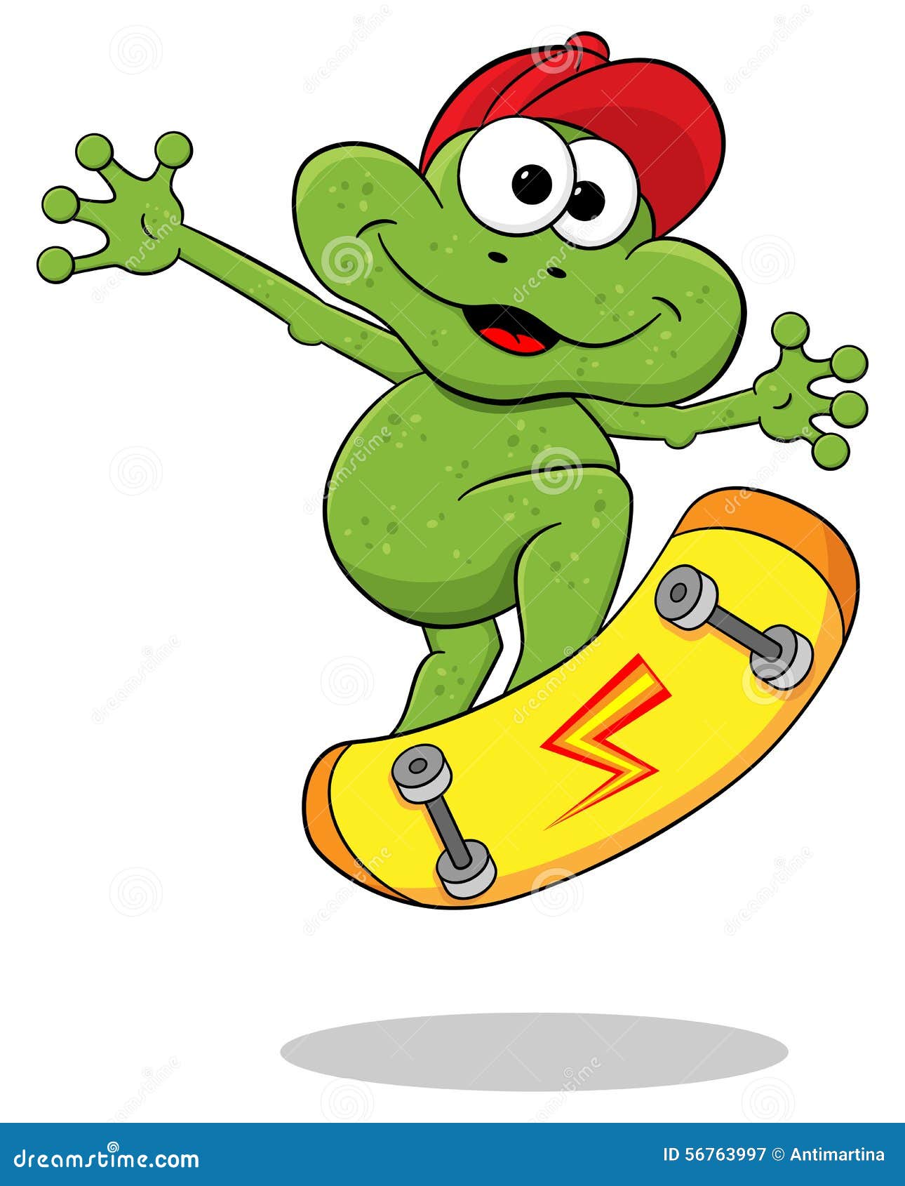 A Skateboarder Frog, Vector Illustration | CartoonDealer.com #243872453