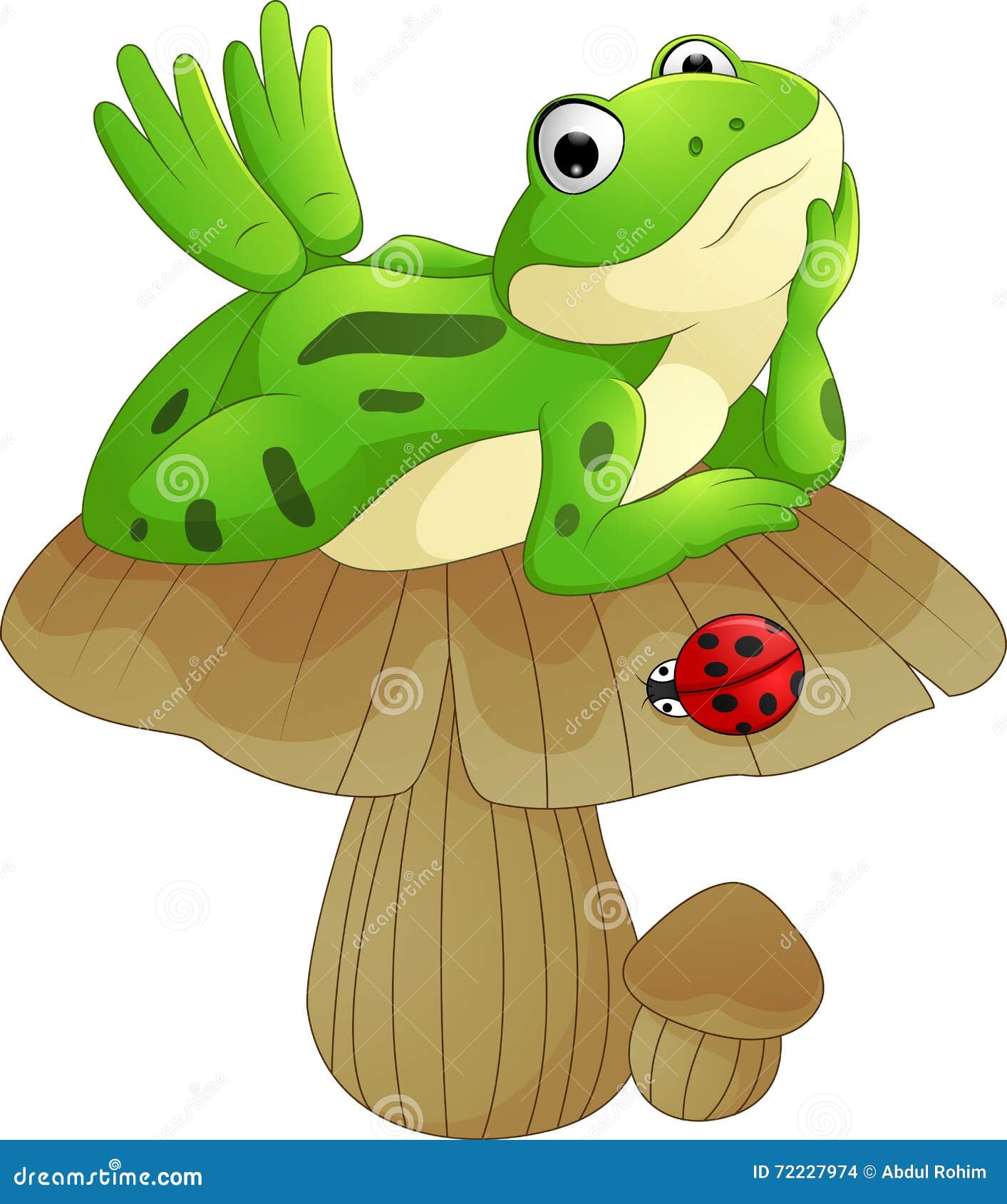 Frog Laying Down Preaching Flat Cartoon Green Friendly Reptile Animal ...