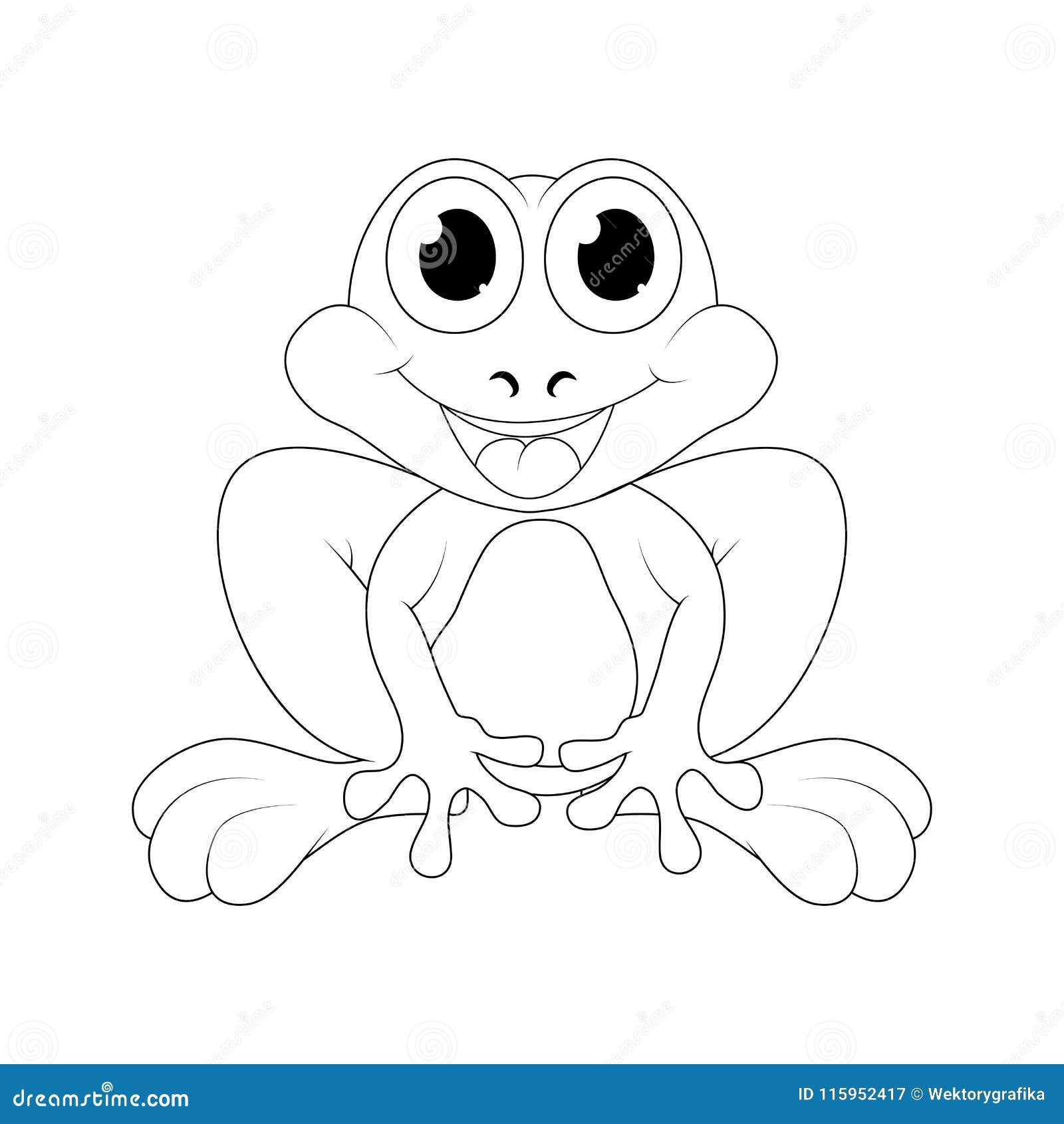 Frog Outline. Abstract Frog On White Background. Toad Vector ...