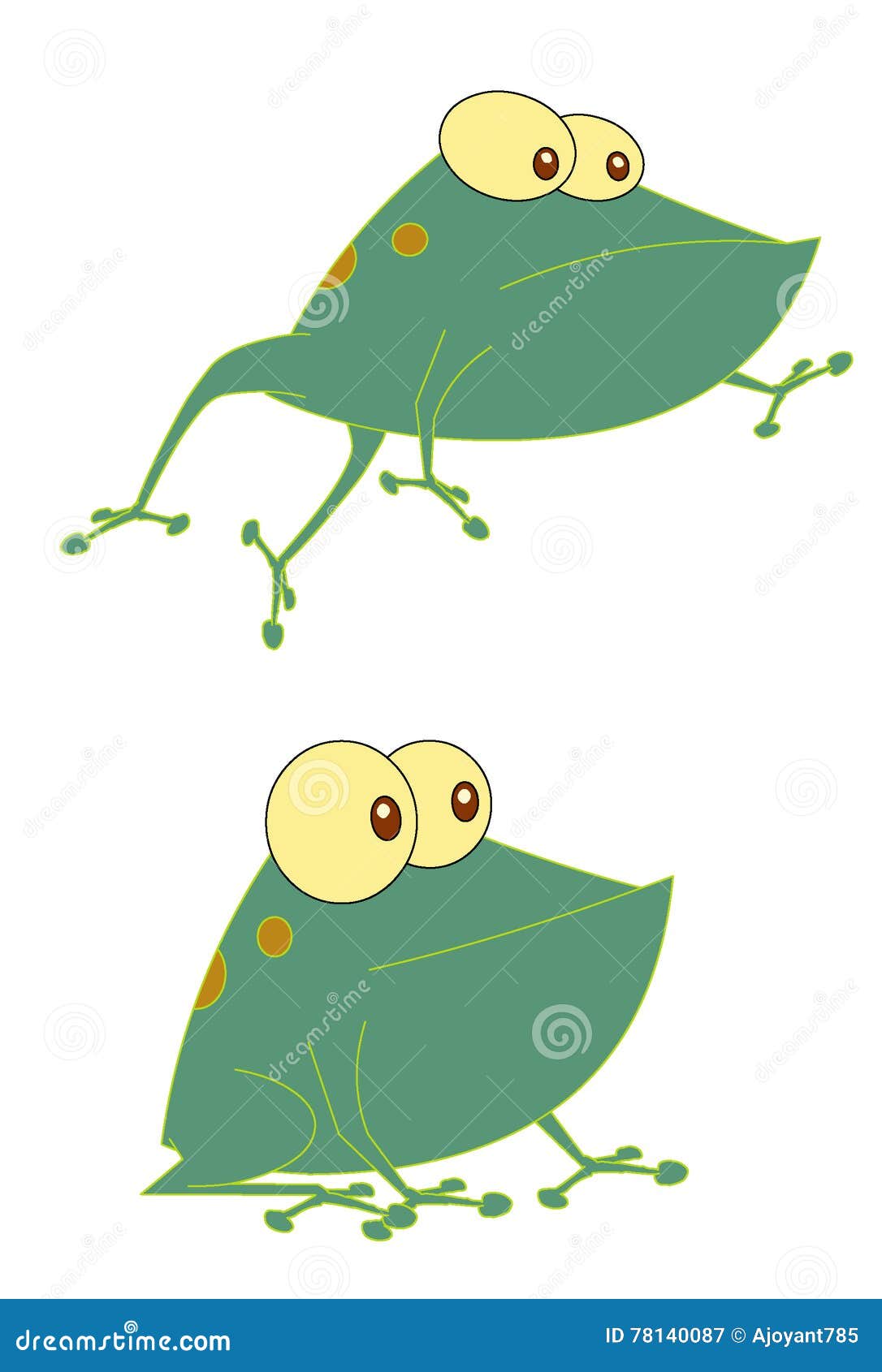 Cartoon Frog in two poses stock illustration. Illustration of cartoon ...