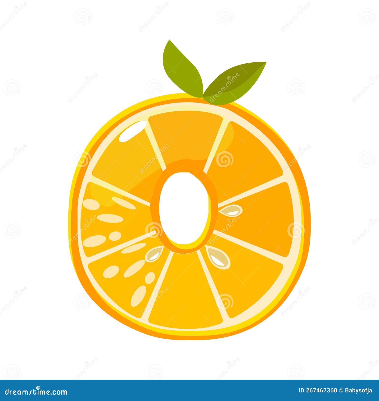 Cute Fruit Orange Number 0, Vector Digit Zero Stock Vector ...