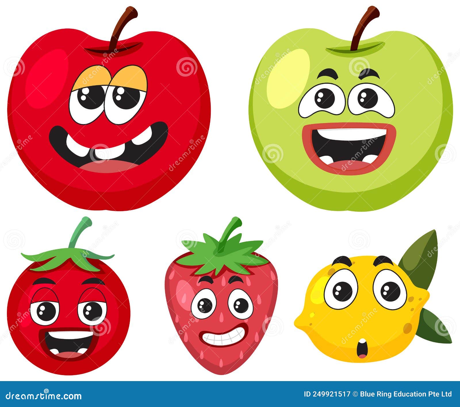 Cartoon Fruits Seamless Pattern Stock Vector - Illustration of clipart ...