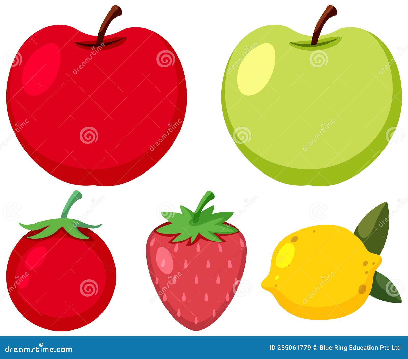 Cartoon Fruits Seamless Pattern Stock Vector - Illustration of citrus ...