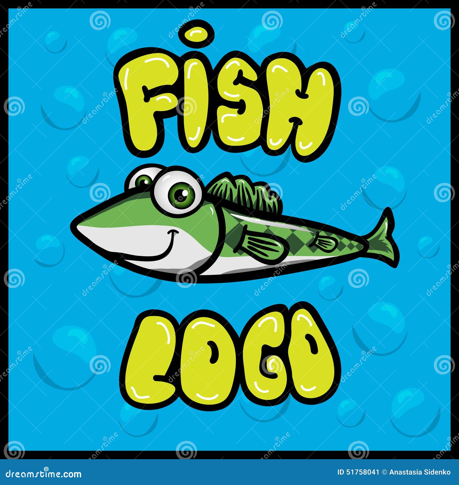 Cartoon fun fish logo stock vector. Illustration of design - 51758041