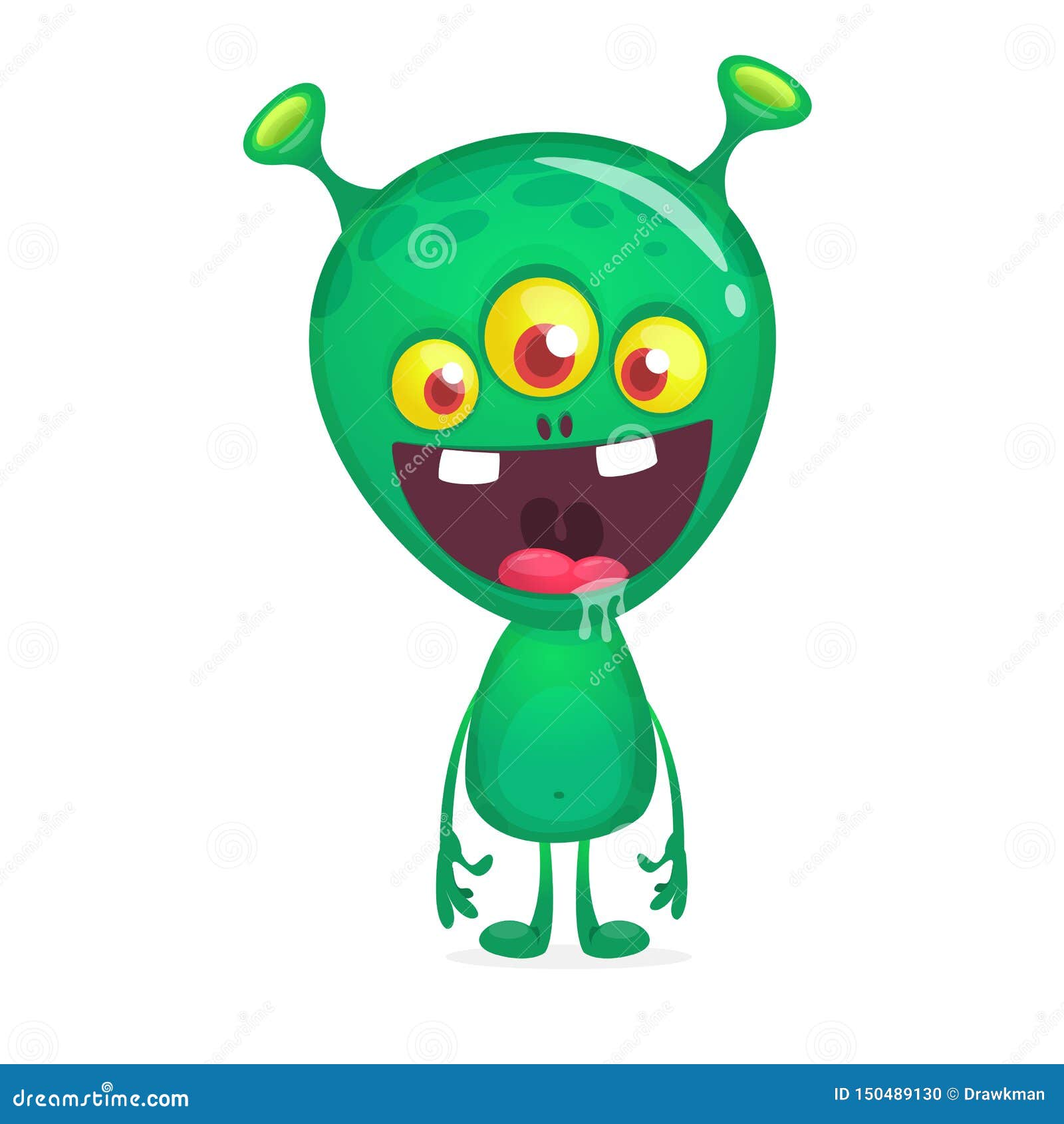Cartoon Funny Alien. Halloween Vector Illustration Stock Vector ...
