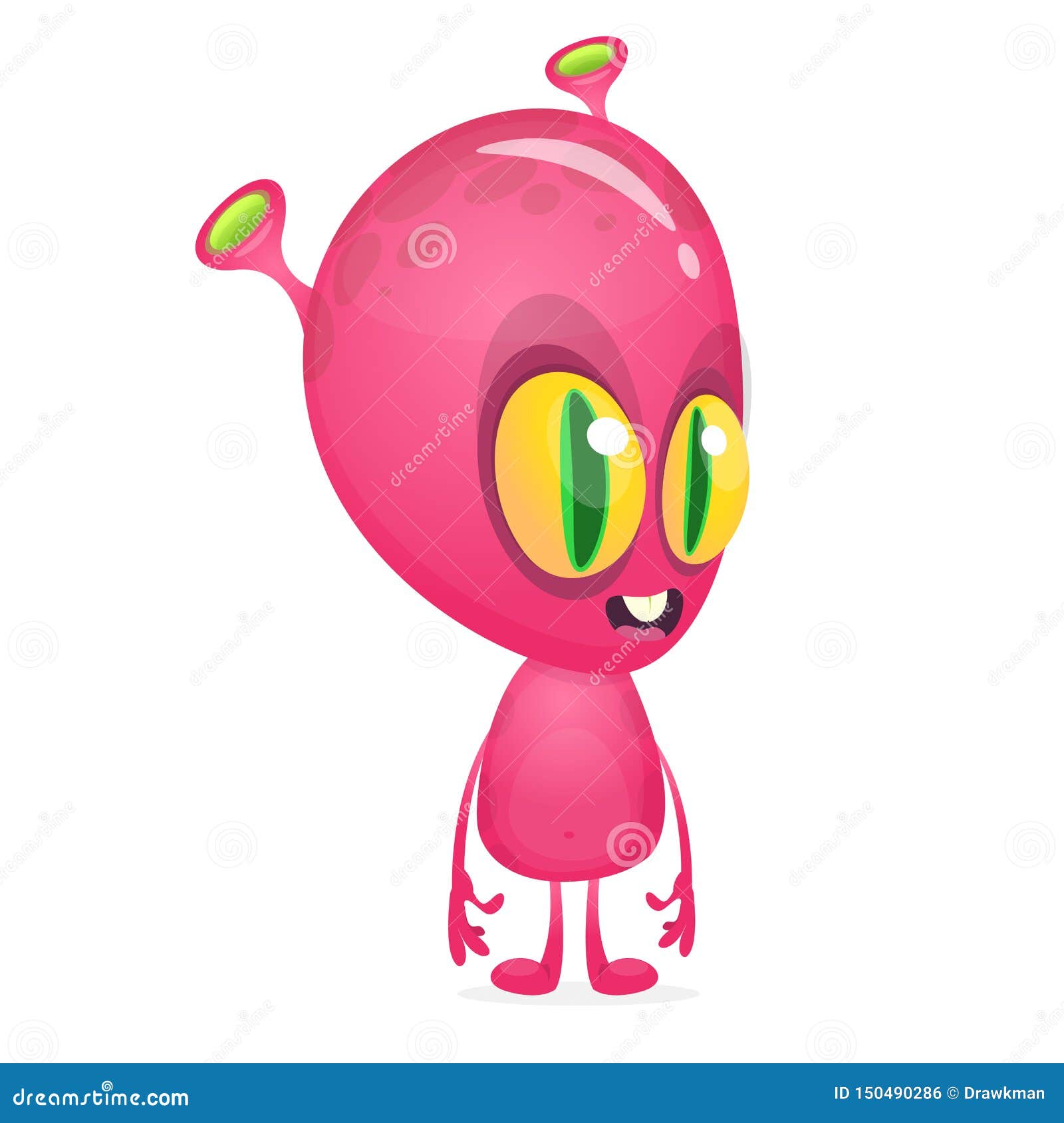 Cartoon Funny Alien. Halloween Vector Illustration. Stock Vector ...
