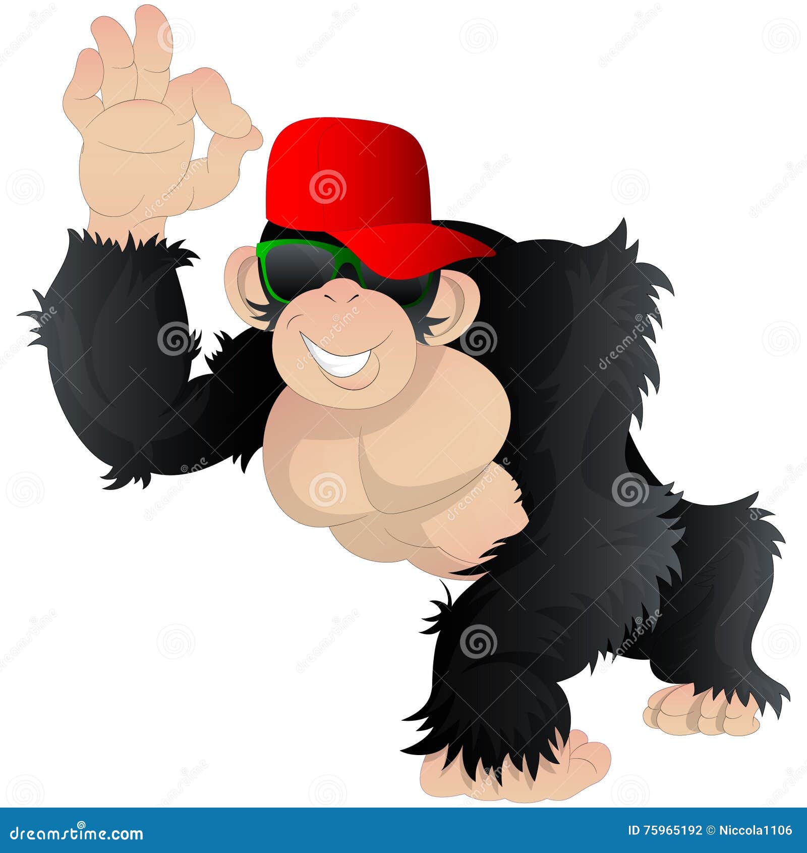 Cartoon Funny Ape stock vector. Illustration of kind - 75965192