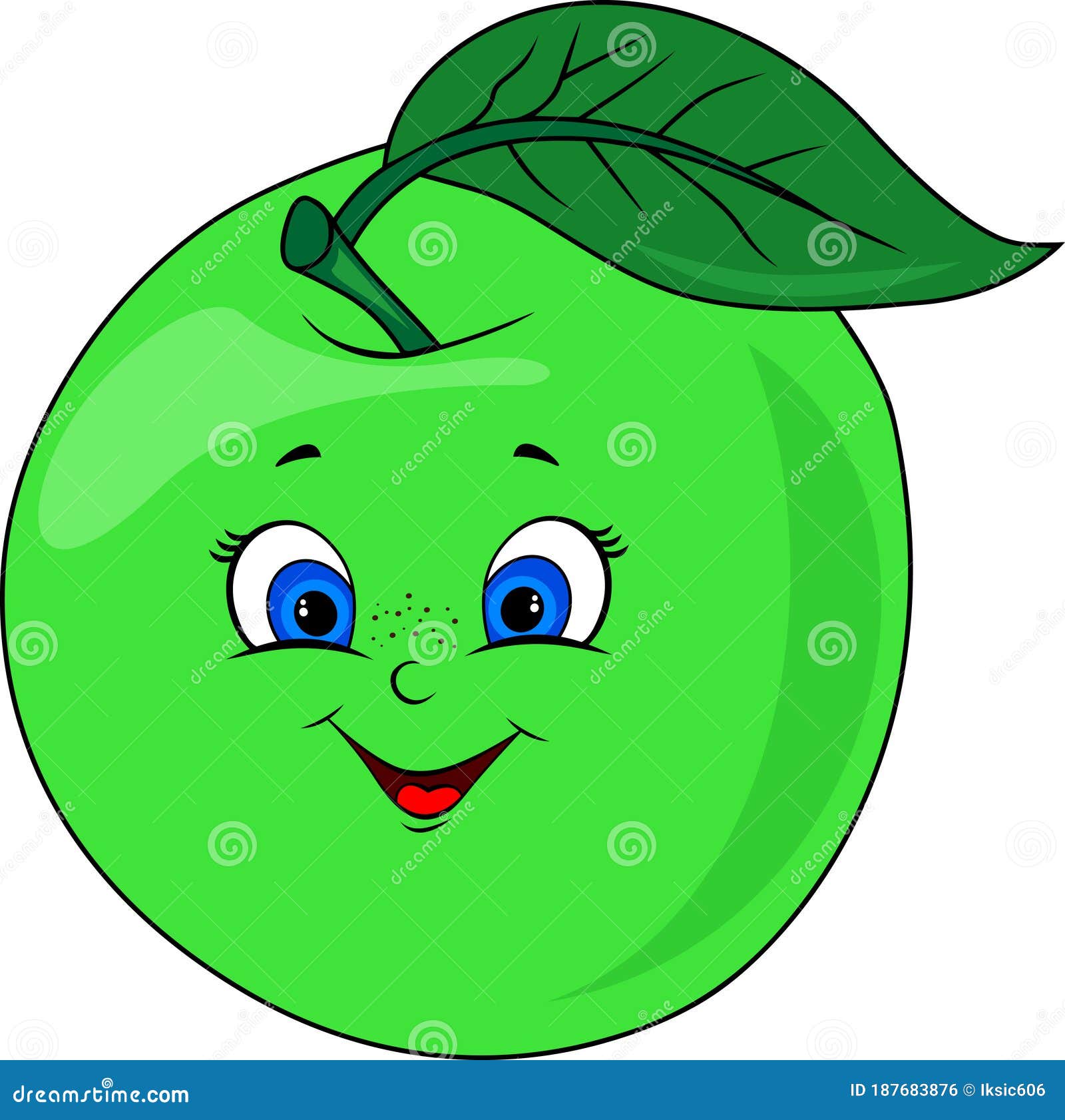 Cartoon Funny Apple in Vector Stock Vector - Illustration of fruits ...