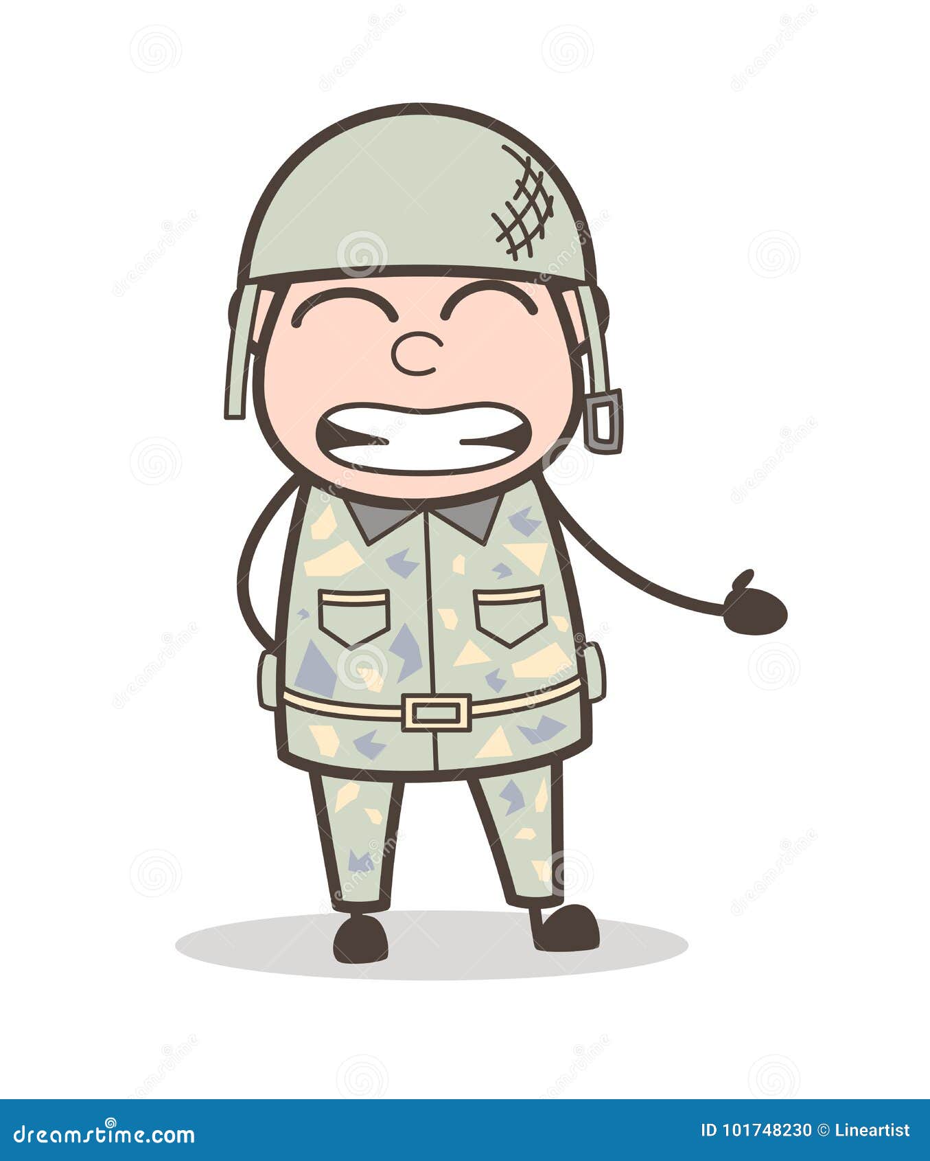 Funny Naval Troop Cartoon Vector With Gunboat | CartoonDealer.com ...