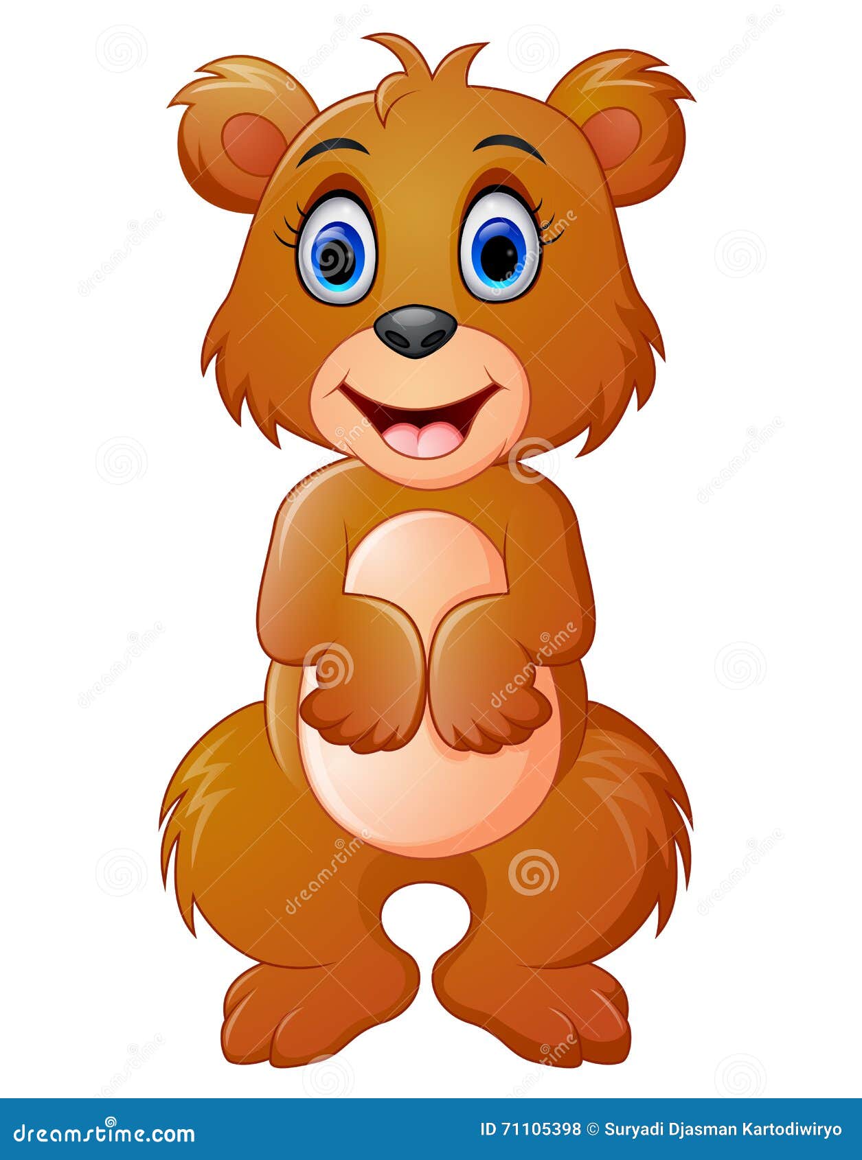Cartoon Funny Bear Standing Stock Vector - Illustration of bear, lovely ...