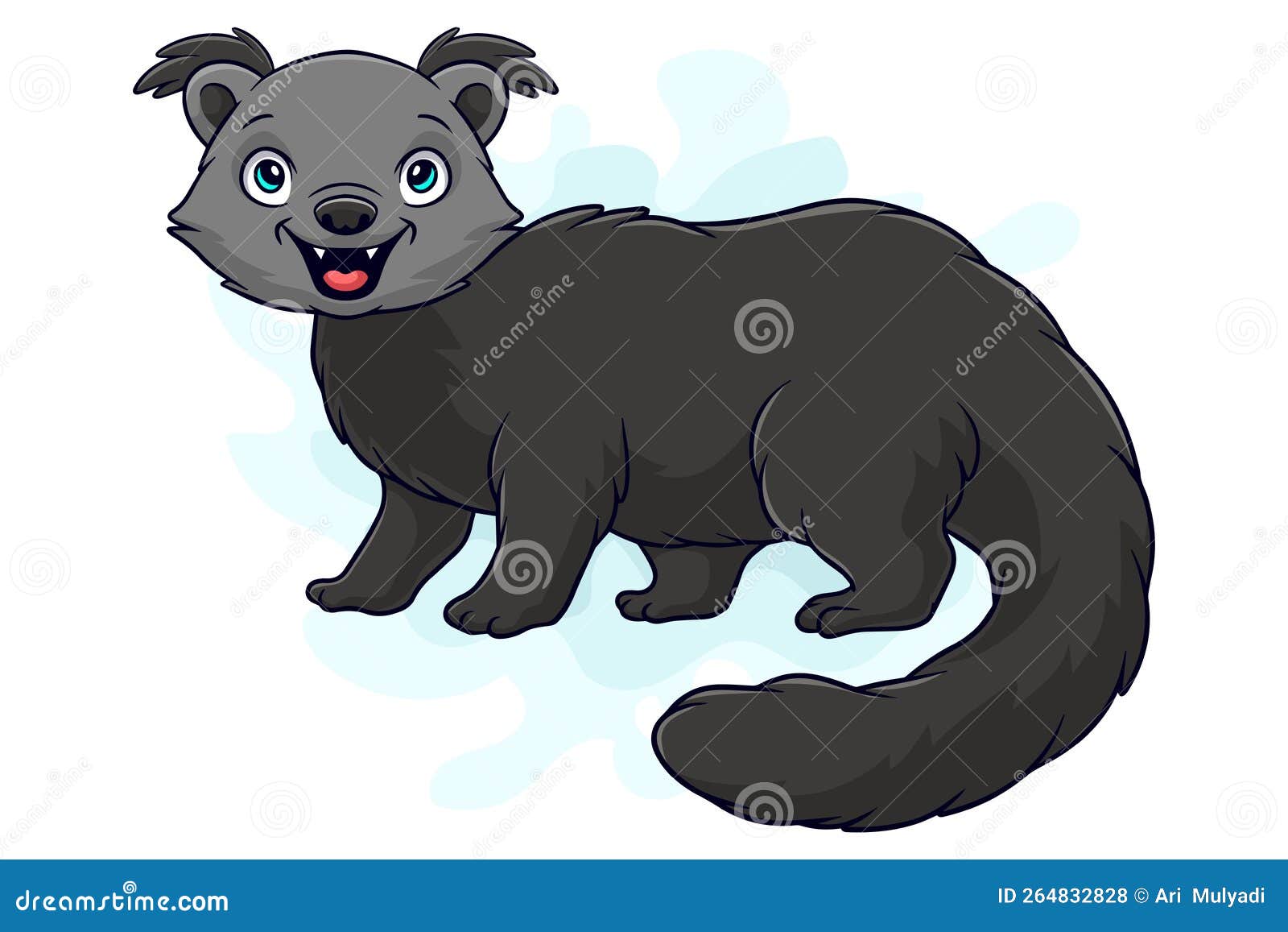Cartoon Funny Bearcat Cartoon Isolated On White Background Vector ...