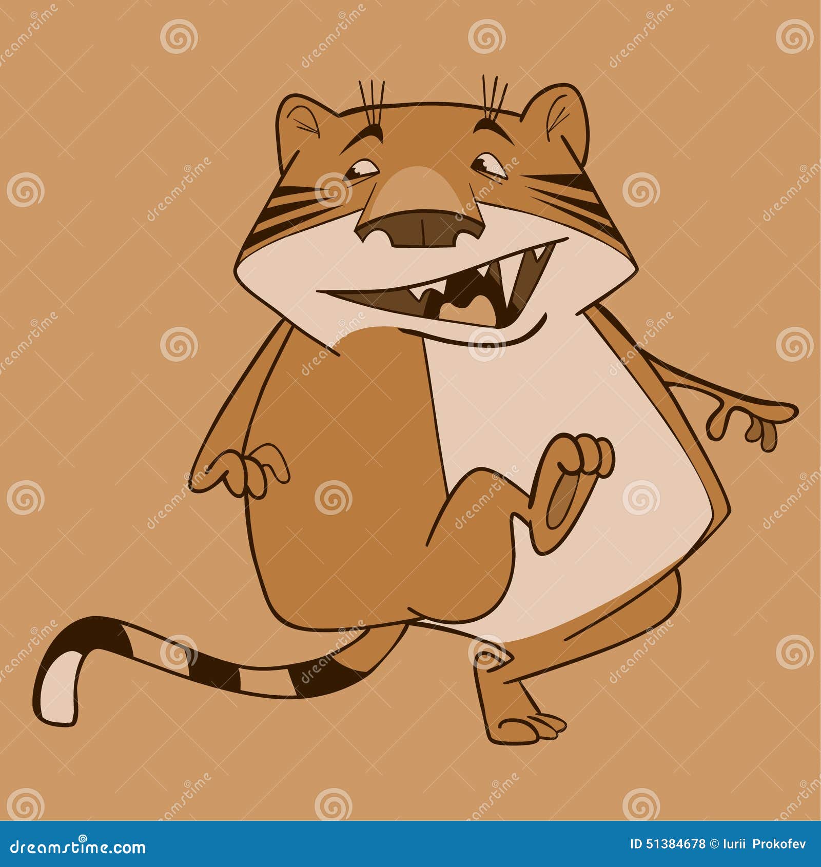 Cartoon Funny Cat Walks on Its Hind Legs Stock Vector - Illustration of ...