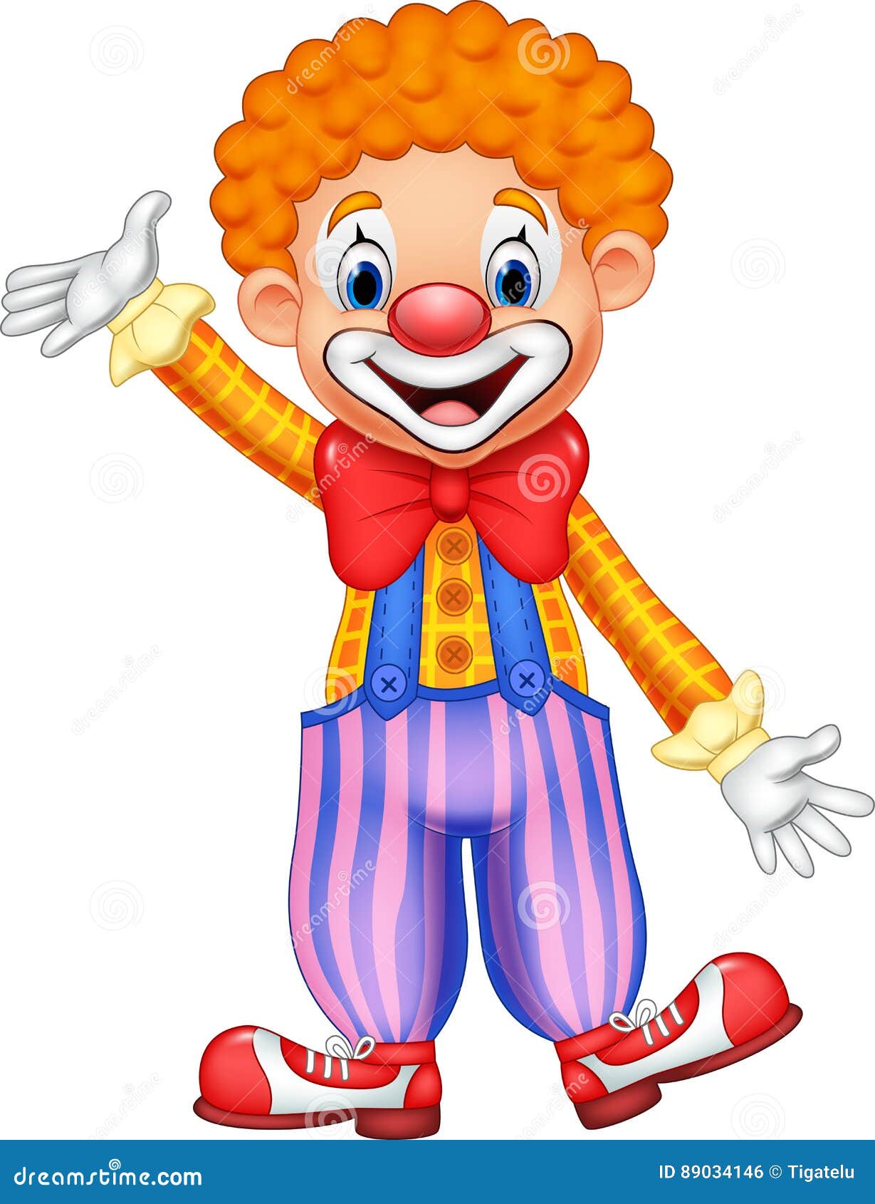 Funny Clown On A White Background Vector Illustration | CartoonDealer ...