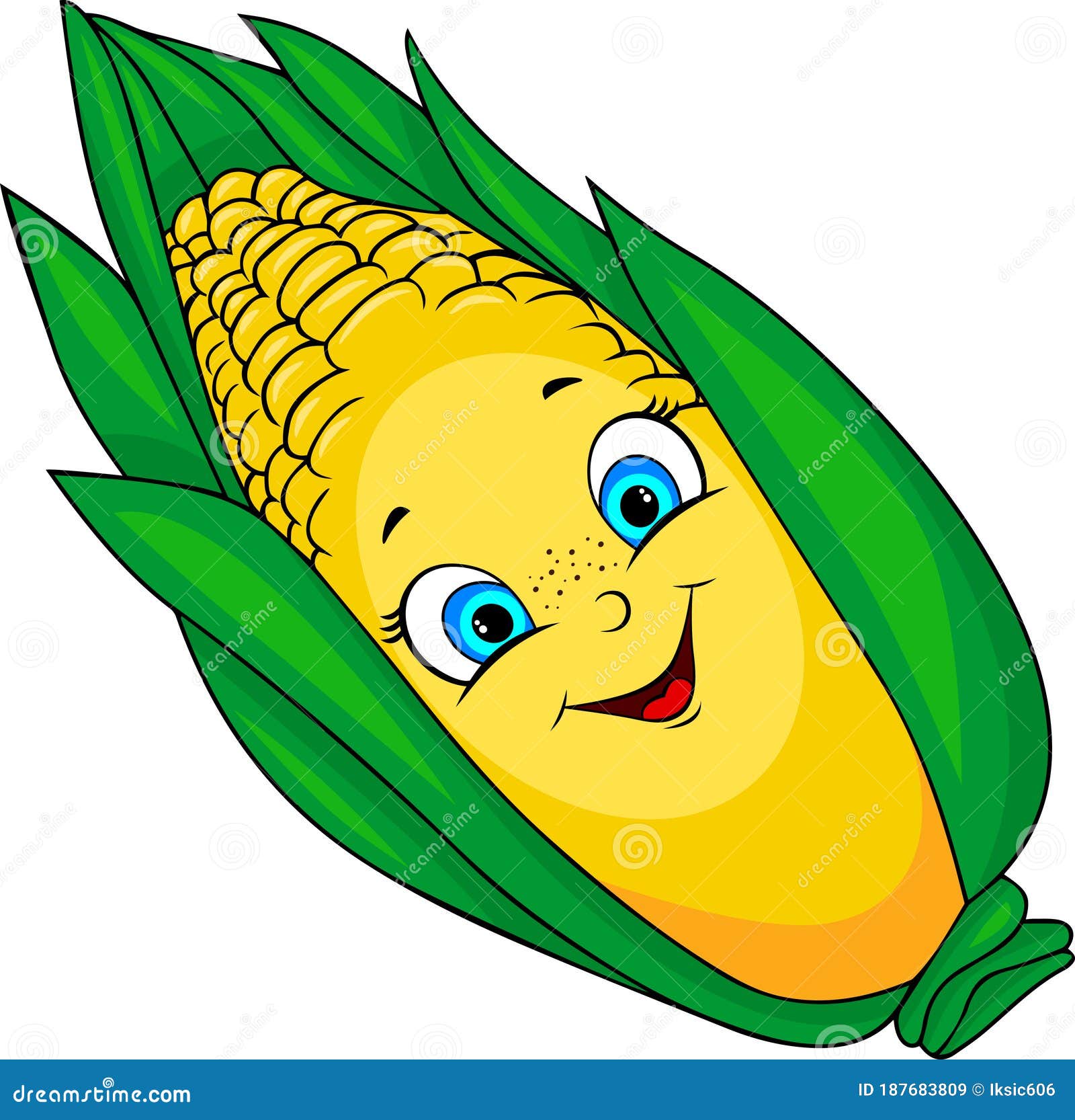 Cartoon Funny Corn in Vector Stock Vector - Illustration of vector ...