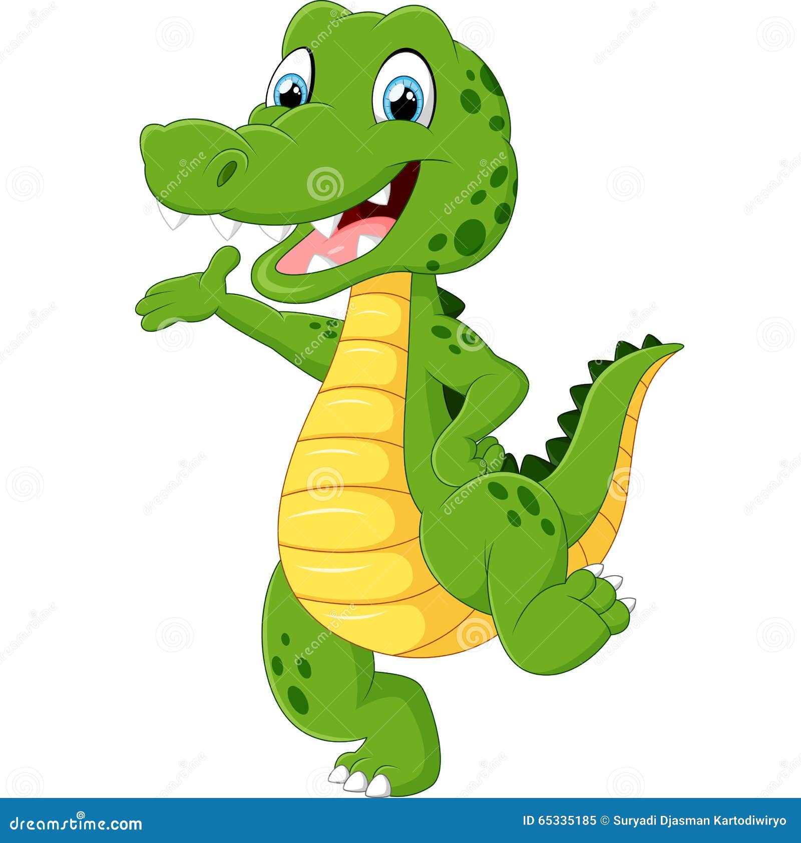 Cartoon Funny Crocodile Waving Hand Stock Vector - Illustration of ...