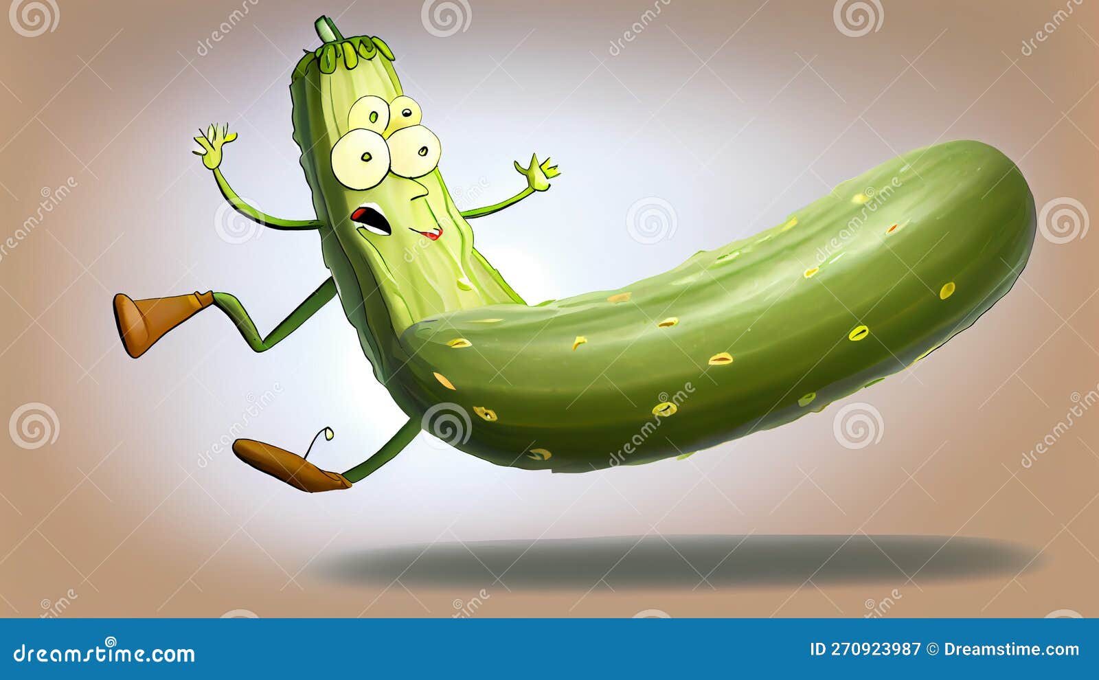 Cartoon Funny Cucumber Character Running and Jumping. Stock ... Cartoon Funny Cucumber Character Running and Jumping. Stock ...