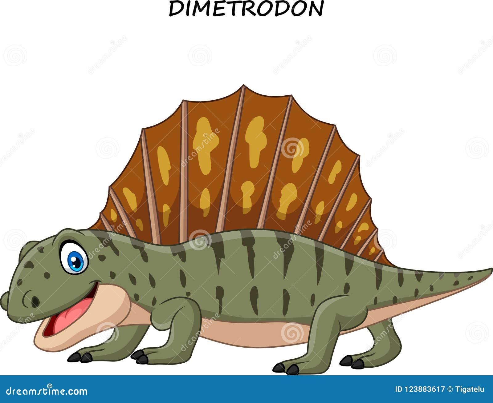 Cartoon Dimetrodon Cute Little Baby Dinosaur. Vector | CartoonDealer ...