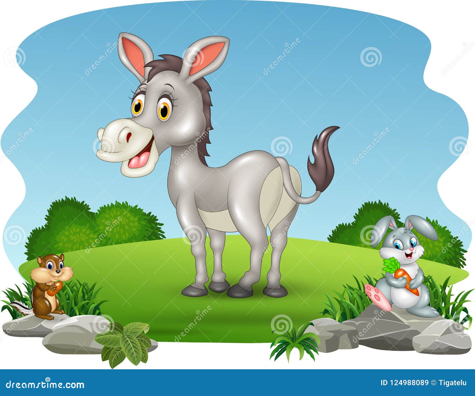 Funny Donkey Cartoon Illustration | CartoonDealer.com #46911564