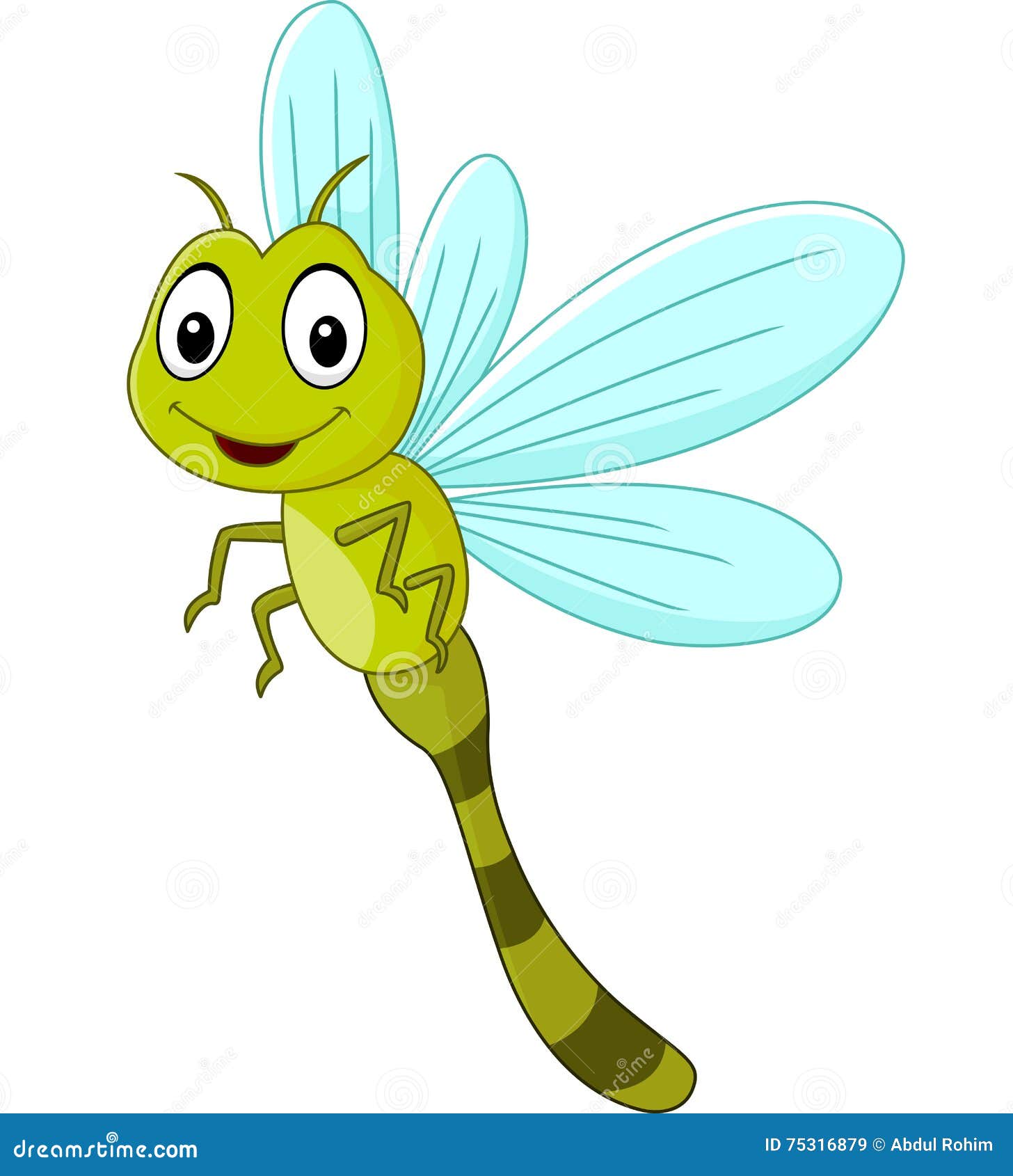 Cartoon funny dragonfly stock vector. Illustration of mascot - 75316879