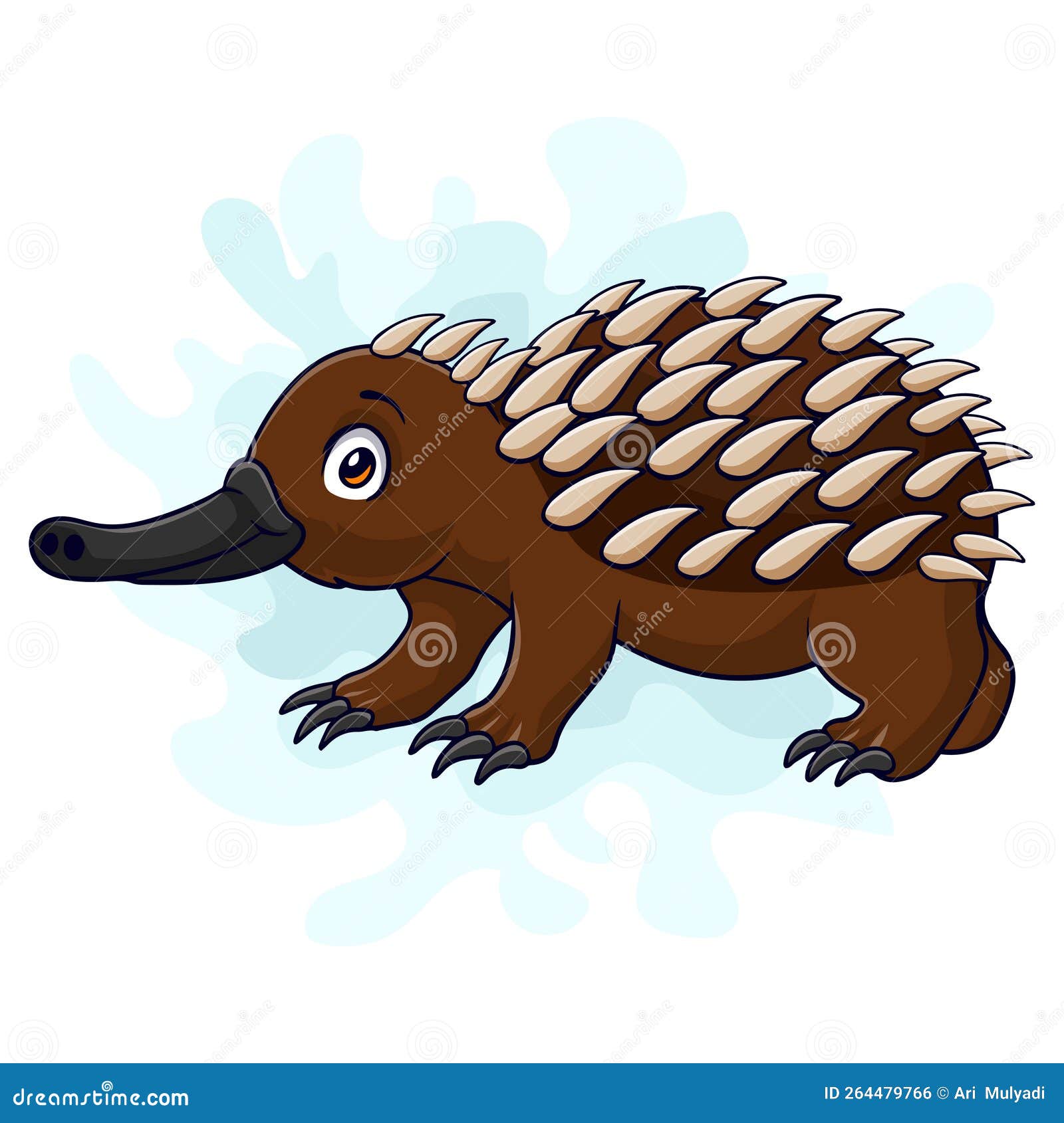 Cartoon Funny Echidna Isolated on White Background Stock Vector ...