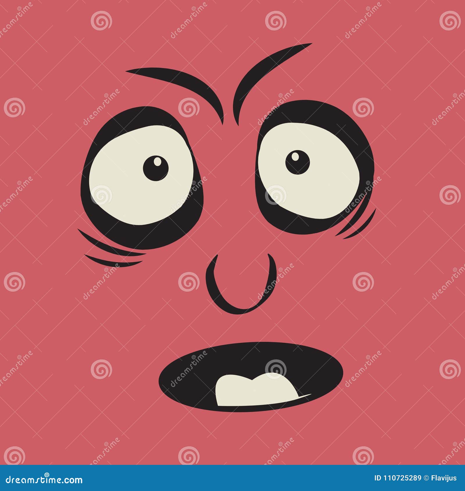 Cartoon Funny Face Expression Stock Vector - Illustration of cheerful ...