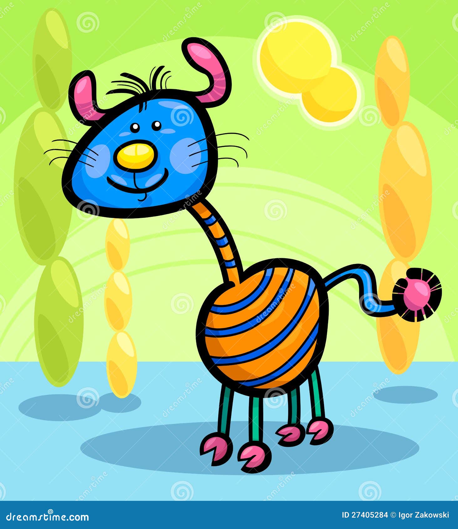 Cartoon Funny Fantasy Creature Stock Vector - Illustration of cheerful ...