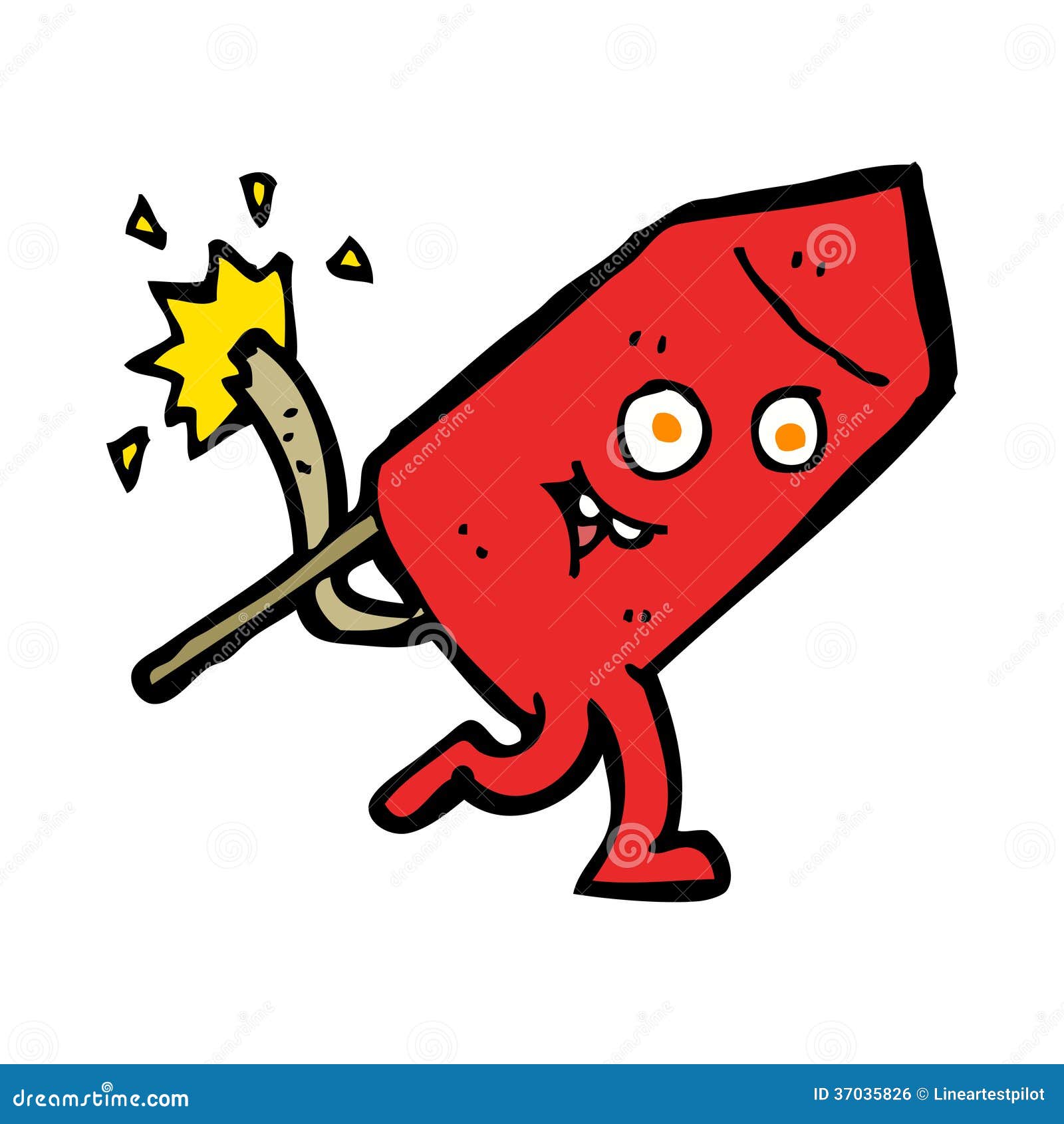 Cartoon Funny Firework Character Stock Vector - Illustration of ...