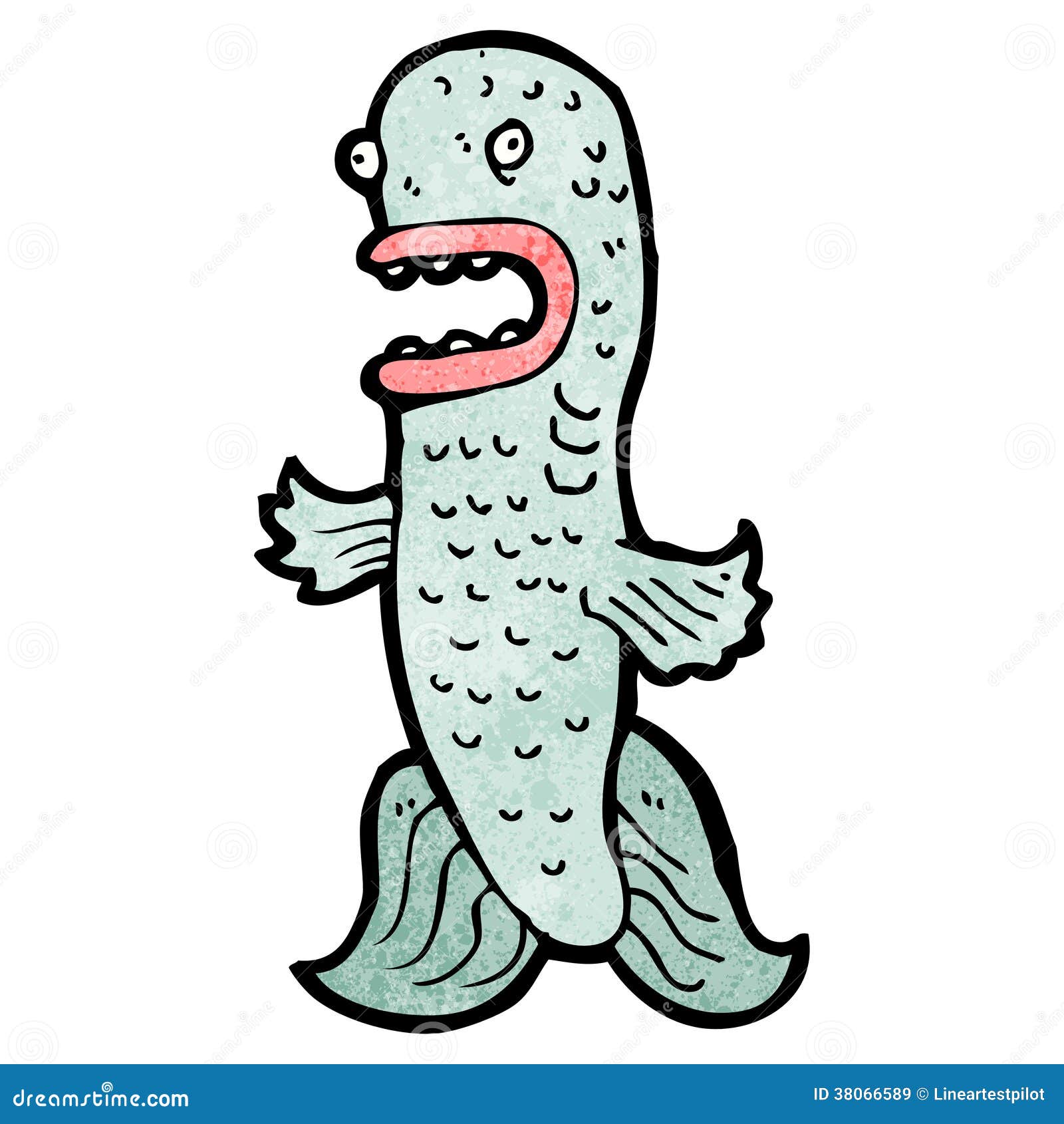 Cartoon funny fish stock vector. Illustration of doodle - 38066589