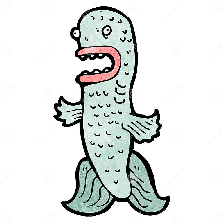 Cartoon funny fish stock vector. Illustration of doodle - 38066589