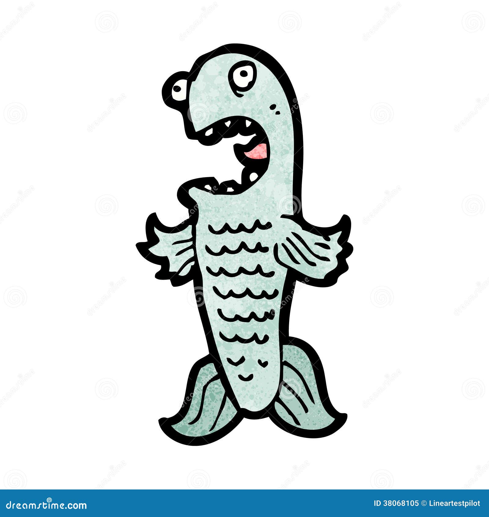 Cartoon funny fish stock vector. Illustration of doodle - 38068105