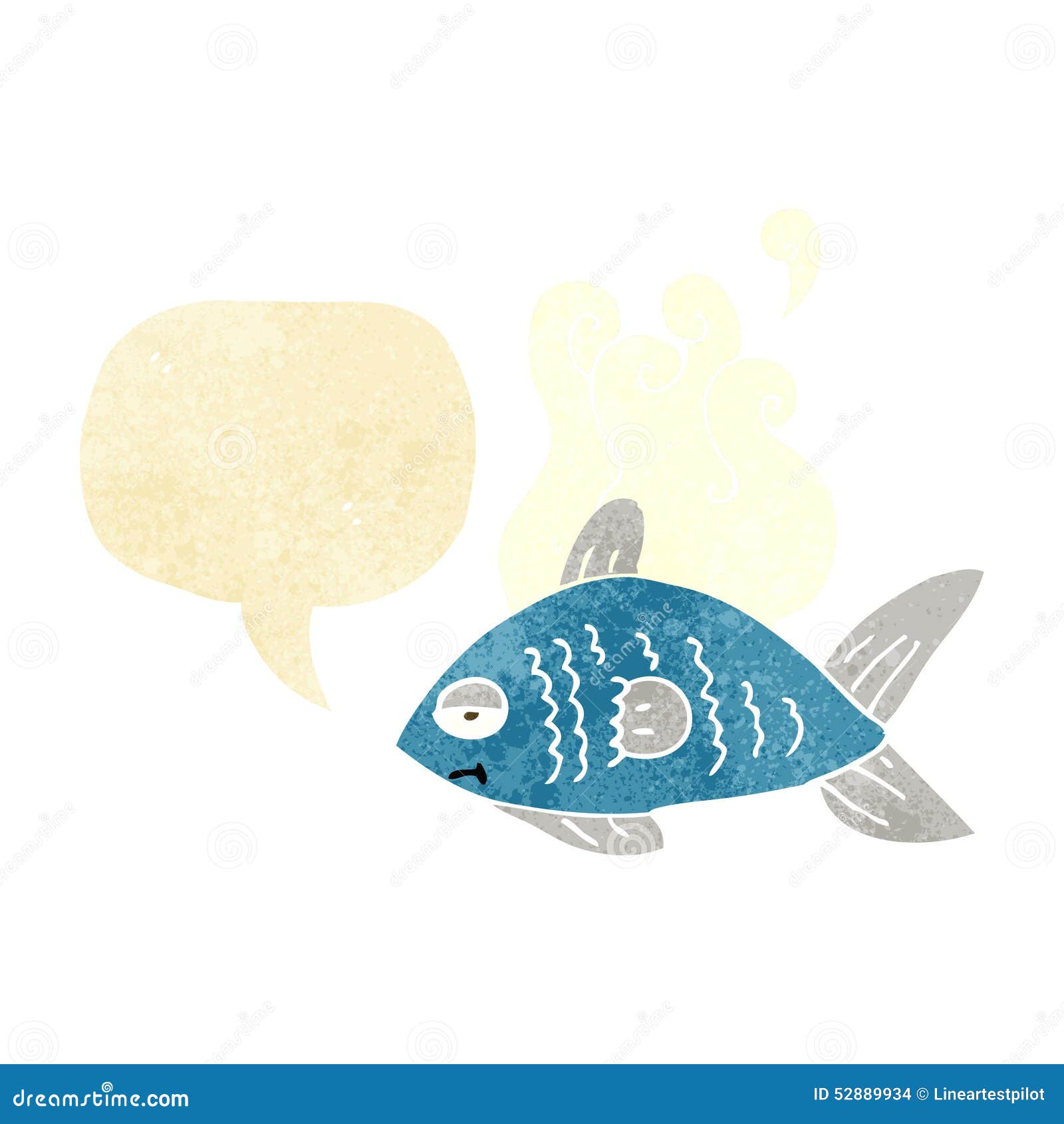 Cartoon Funny Fish with Speech Bubble Stock Illustration - Illustration ...